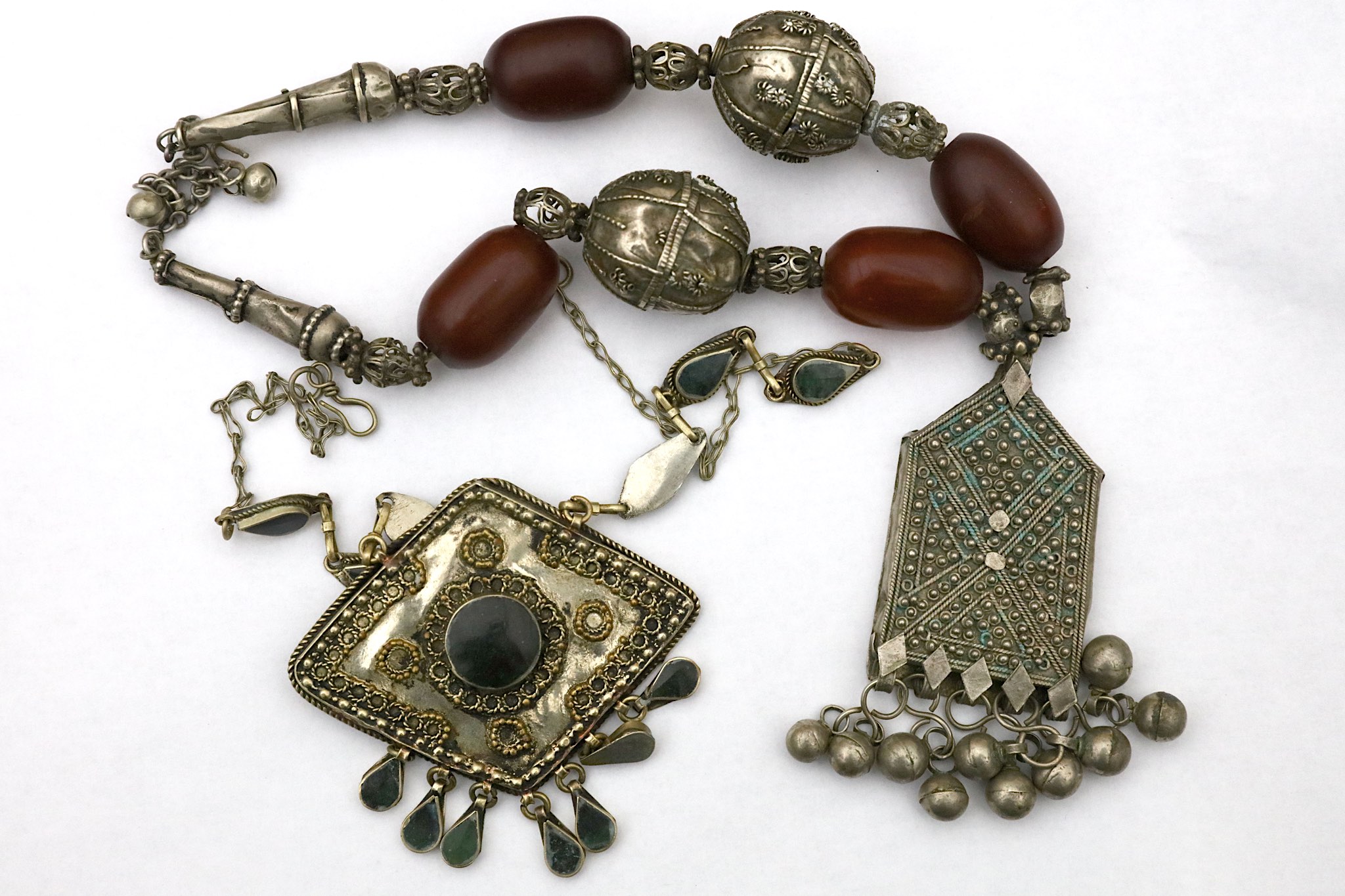 Two items of Syrian white metal or similar ethnic jewellery, to include ...