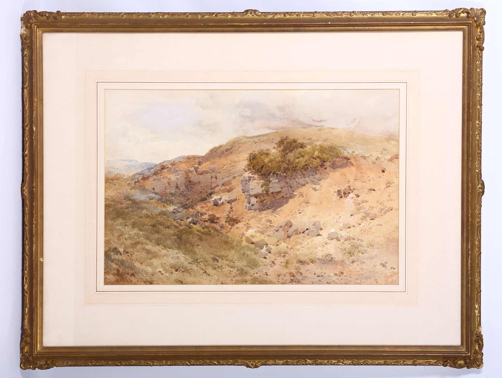 Edward Hargitt (British 1835-1895) mountain landscape watercolour on ...