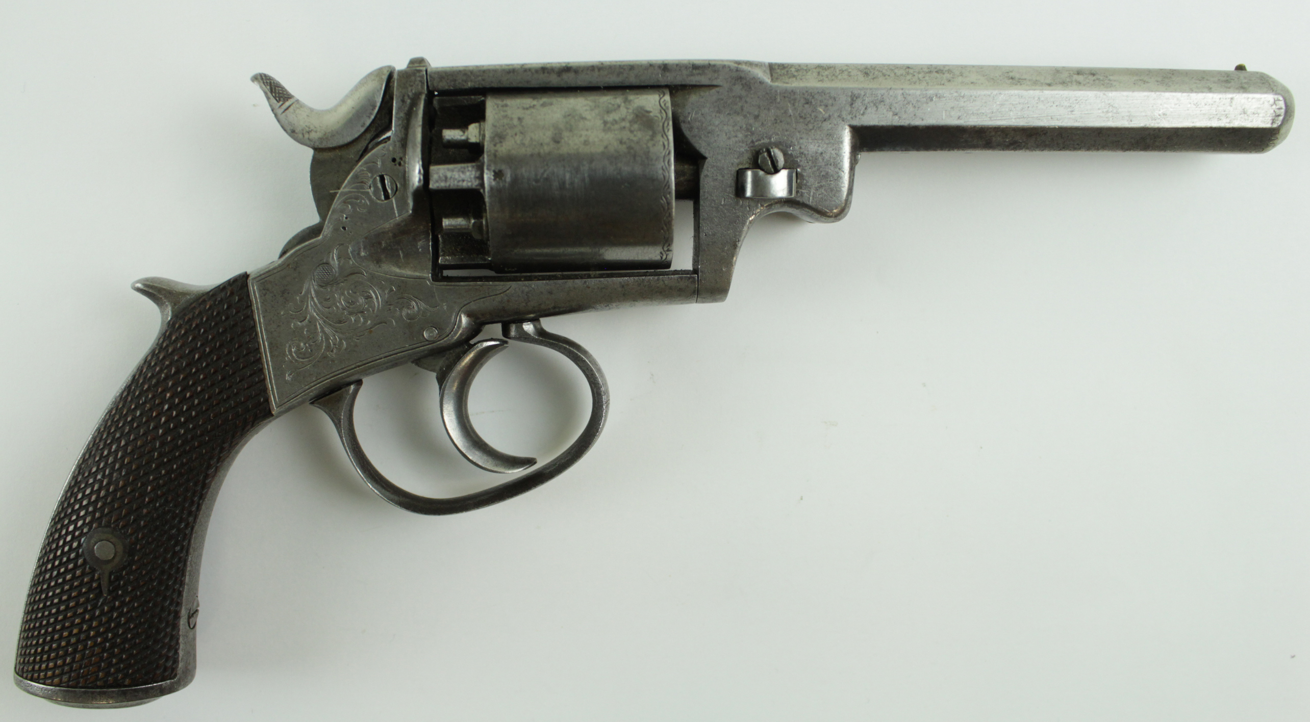 Percussion revolver 19th century British proof marks under barrel ...