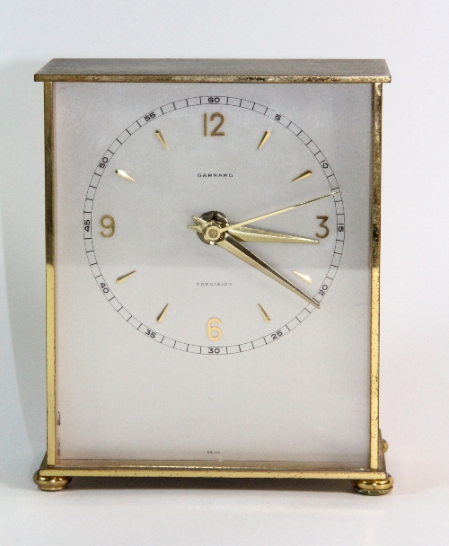 A Garrard brass mantle clock