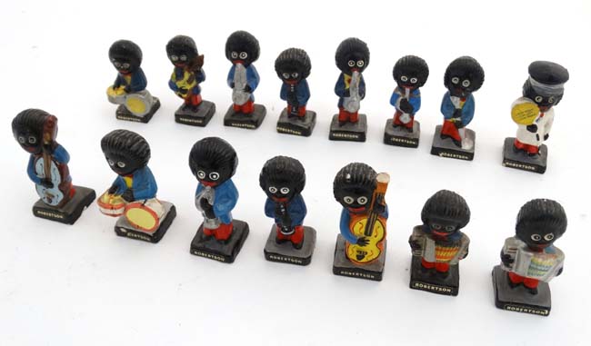 A collection of 15 Robertson's Jam '' Golliwog '' Golly band and ...