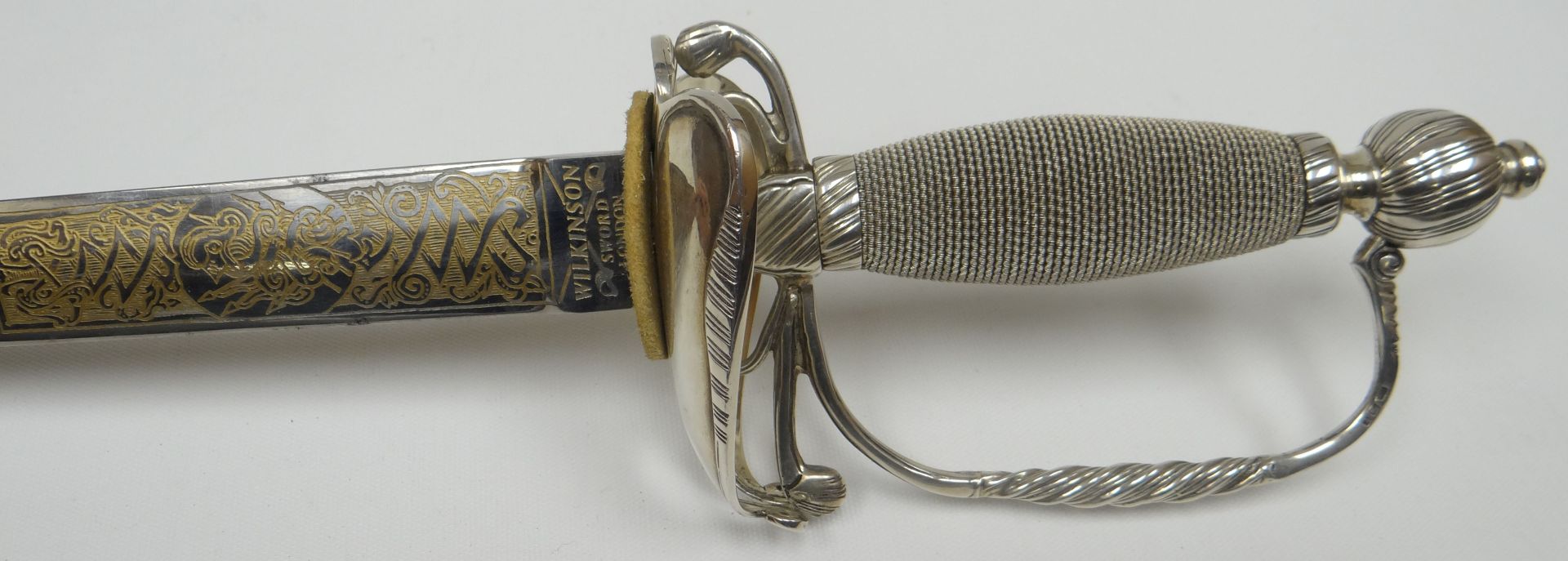 A Wilkinson Sword of London ceremonial sword with silver hilt and ...