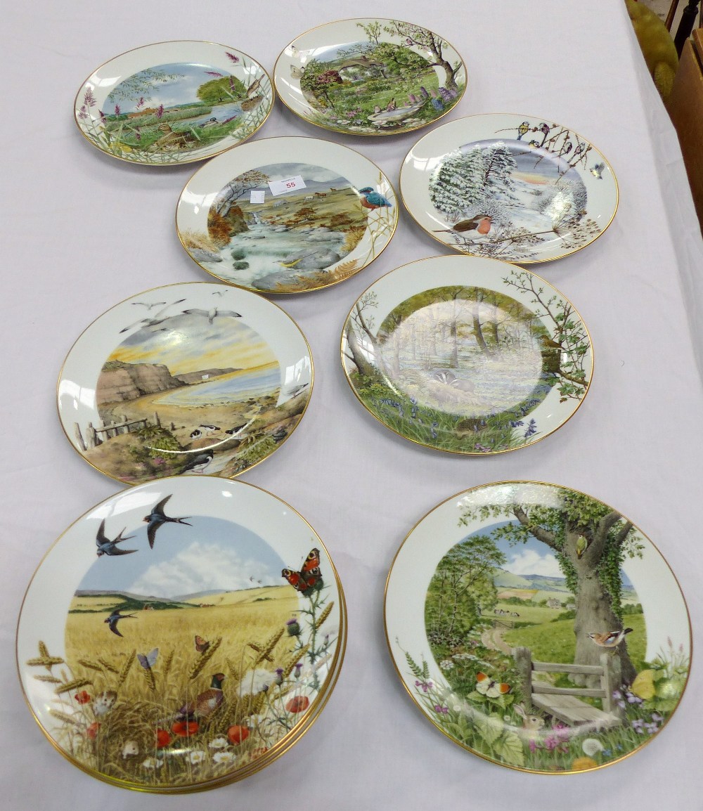 A set of 12 Royal Worcester plates: Months of the Year