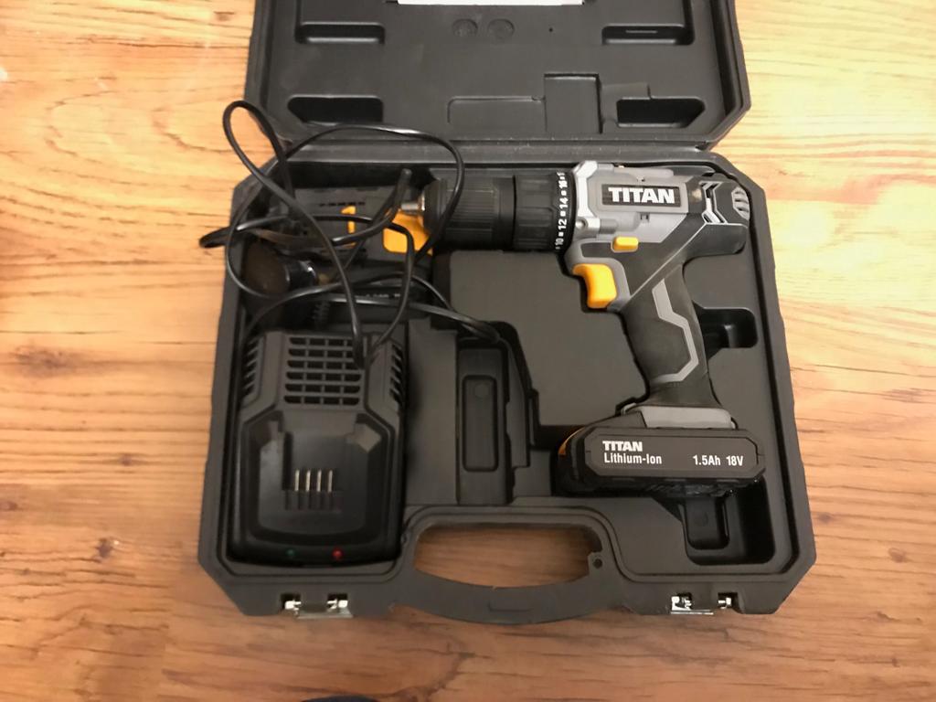 Titan 18V Combi Drill Battery Charger Carrying Case Lithium Ion Battery ...