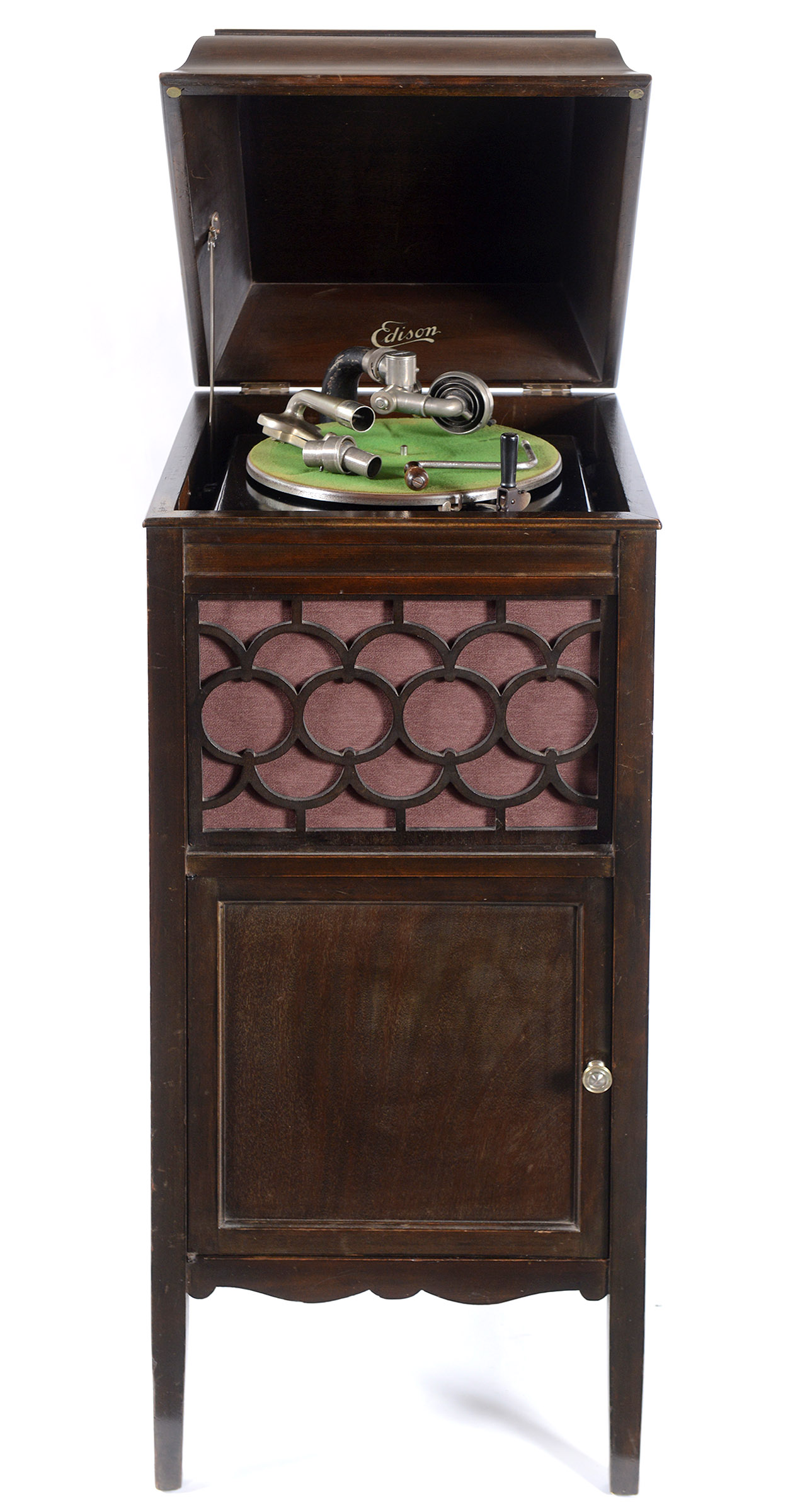 AN EDISON DISC PHONOGRAPH MODEL 18 (1918) CABINET GRAMOPHONE complete ...