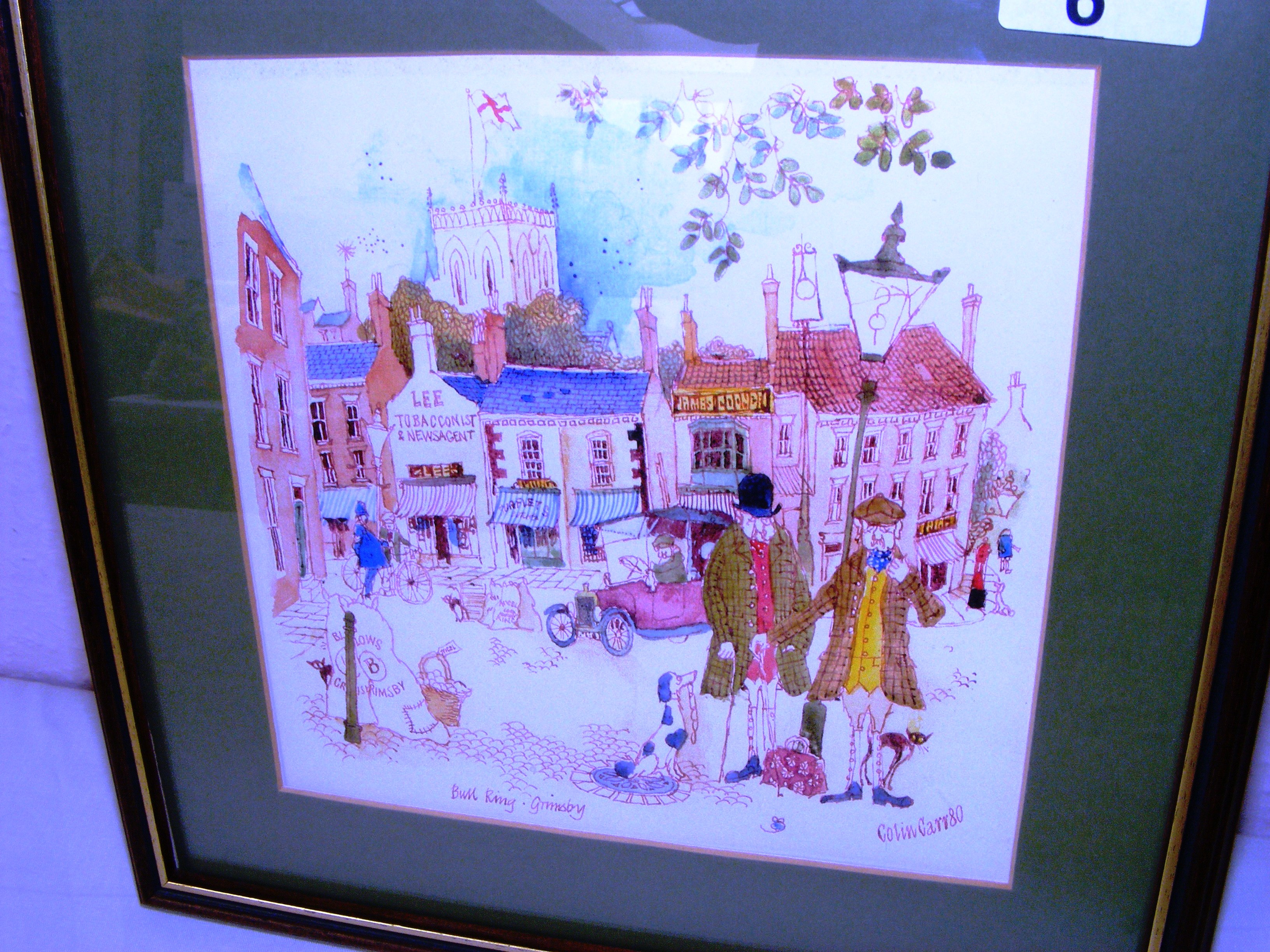 Colin Carr, a signed watercolour painting titled 'Bull Ring Grimsby ...