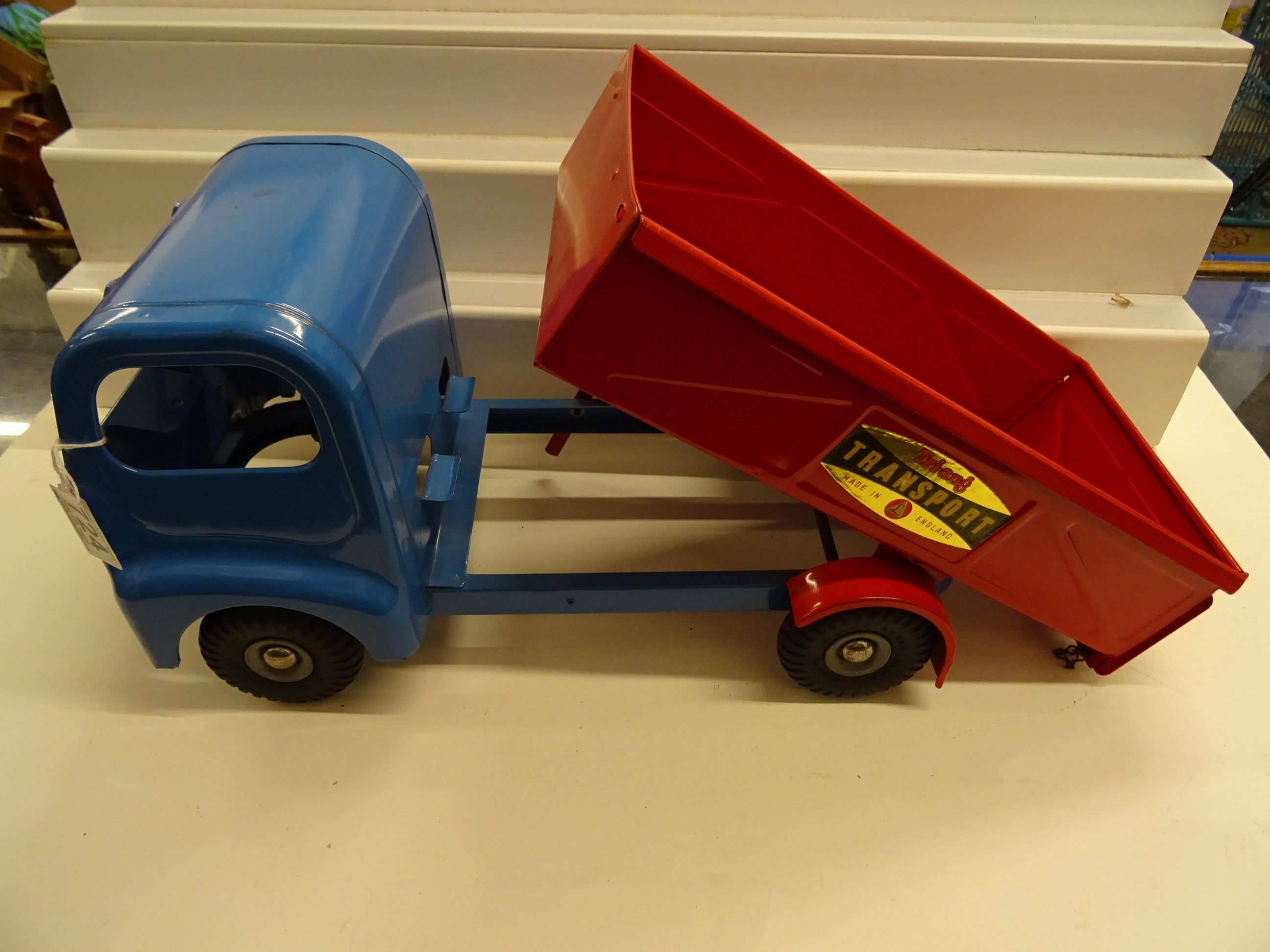 Triang Transport tipper truck in blue & red, vg condition with a few ...