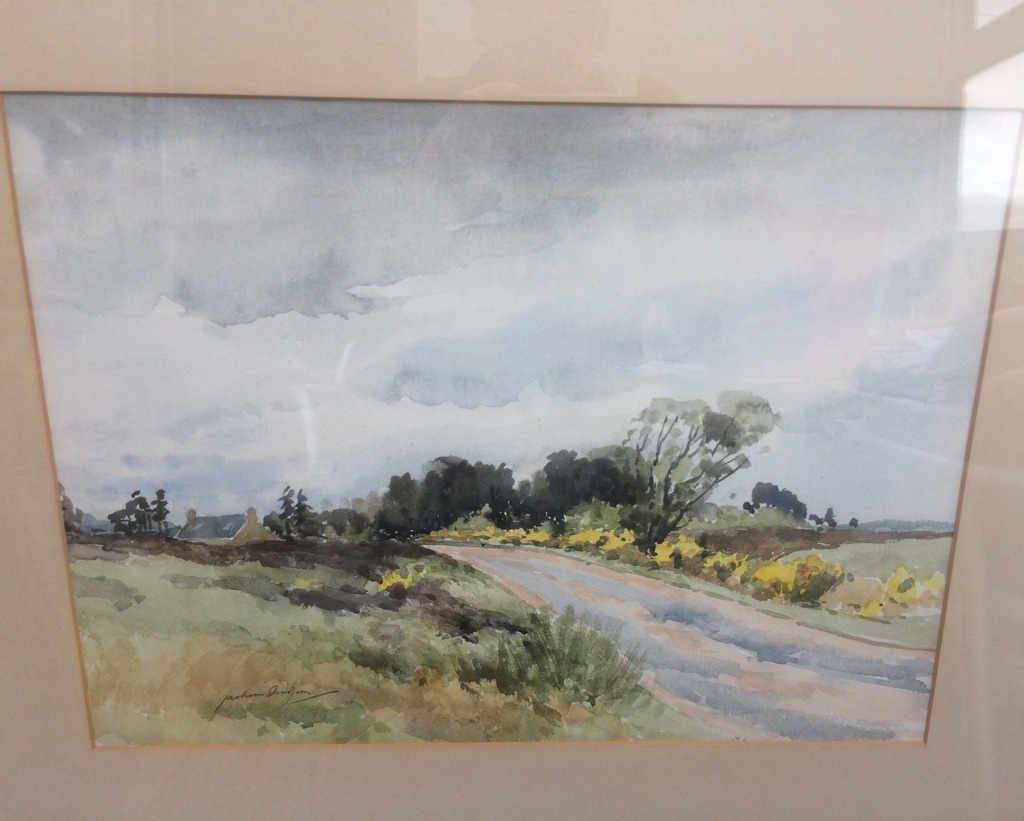 Vintage Scottish Artist Jackson Simpson Landscape Watercolour - 17" x ...