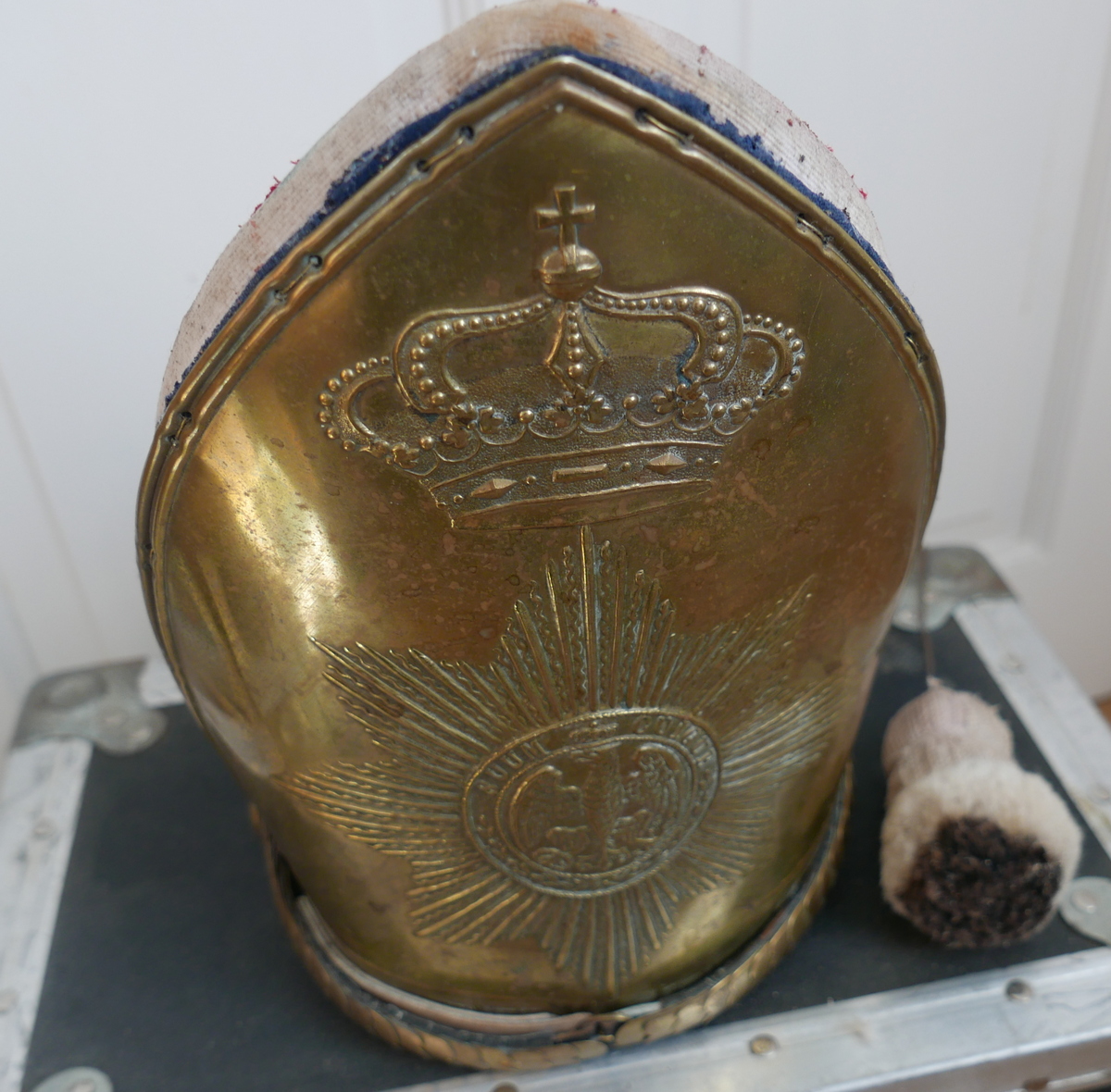 Antique Military Prussian Grenadier Guards Mitre Hat - 11" tall.The hat ...