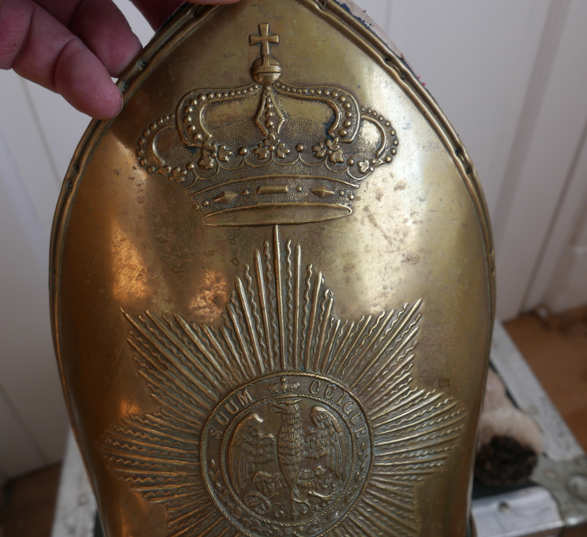 Antique Military Prussian Grenadier Guards Mitre Hat - 11" tall.The hat ...