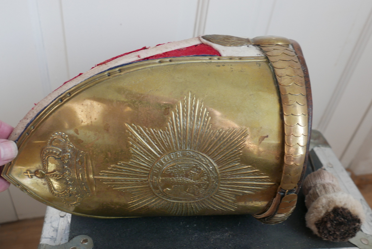 Antique Military Prussian Grenadier Guards Mitre Hat - 11" tall.The hat ...