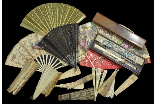 A collection of 19th Century fans comprising of six in original boxes ...