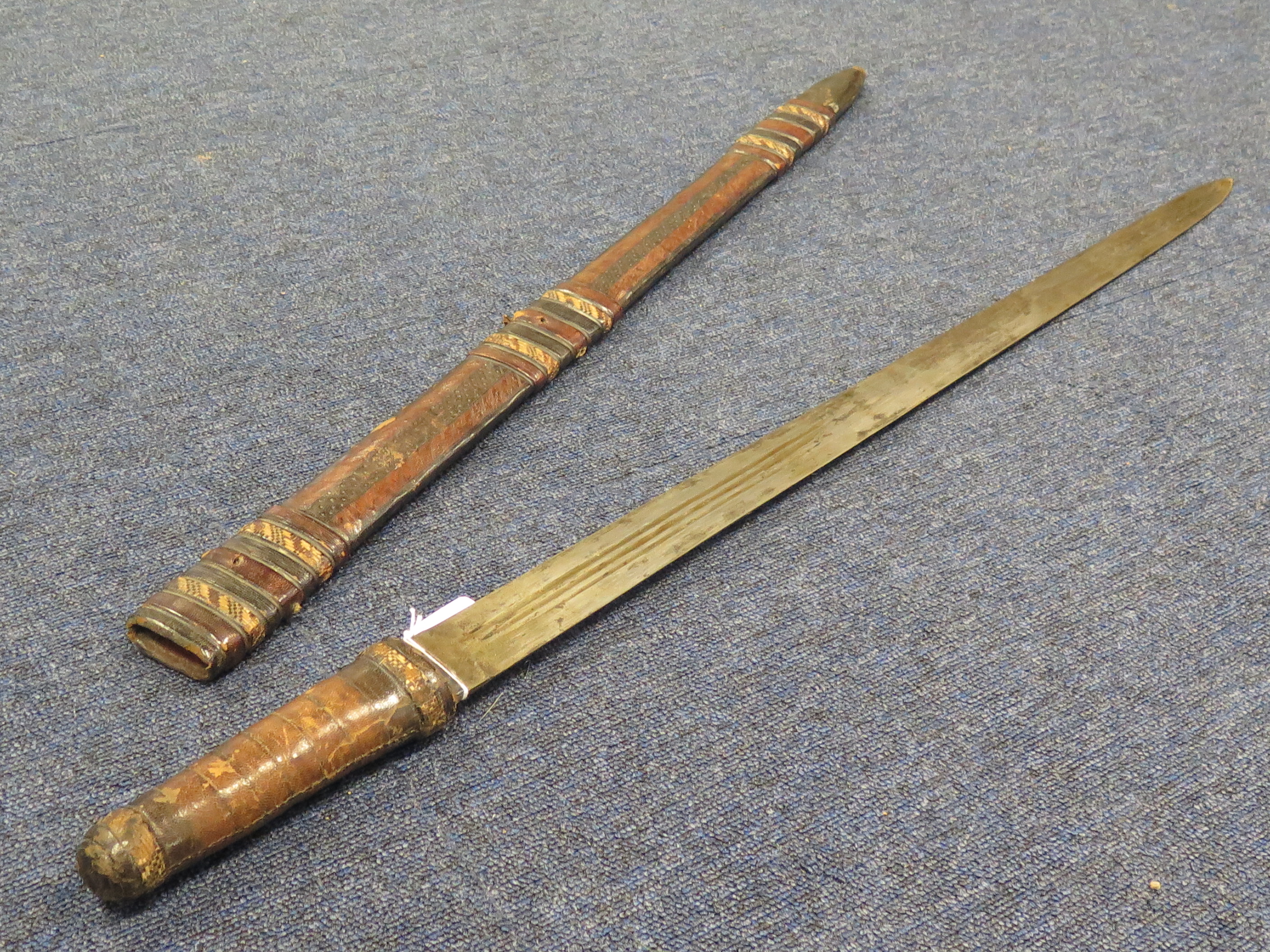 19th Century Sudanese sword nice example with leather scabbard and ...