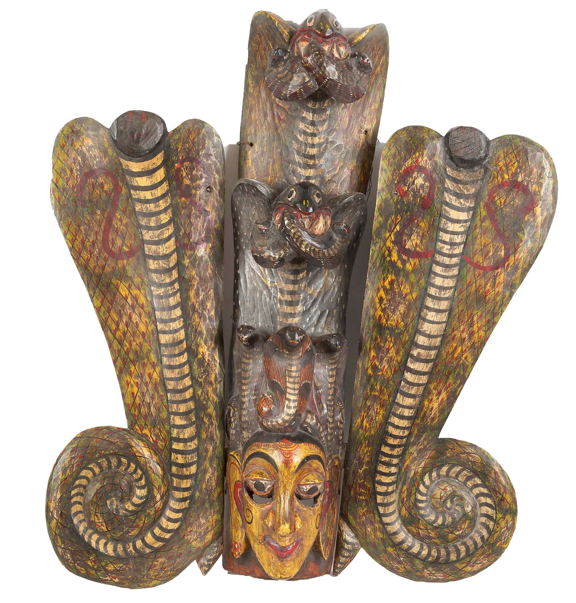 A 'RAKSHA' DEMON MASK, SRI LANKA Possibly representing Naga Kanya ...