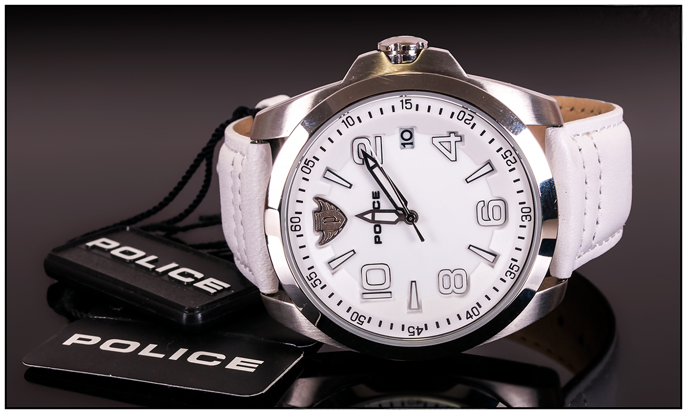 Police Watch 10 ATM water resistant model number (12157J) White face ...