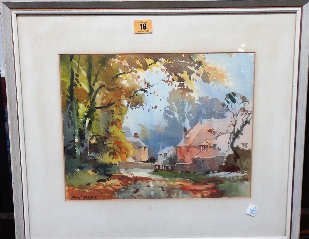 A group of five watercolours, including works by Jack Merriott, Ernest ...