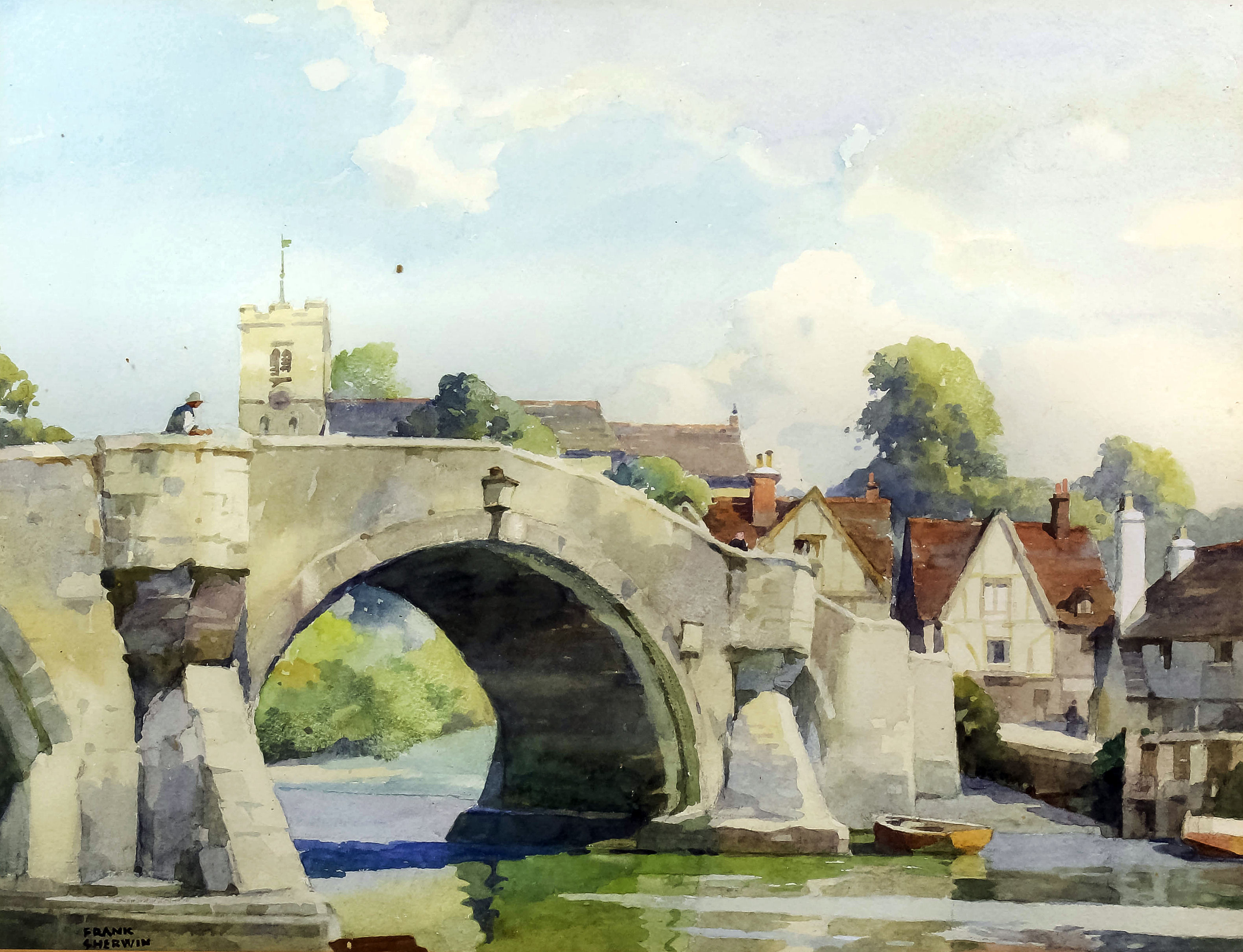 ***Frank Sherwin (1896-1985) - Three watercolours - "Aylesford Bridge ...