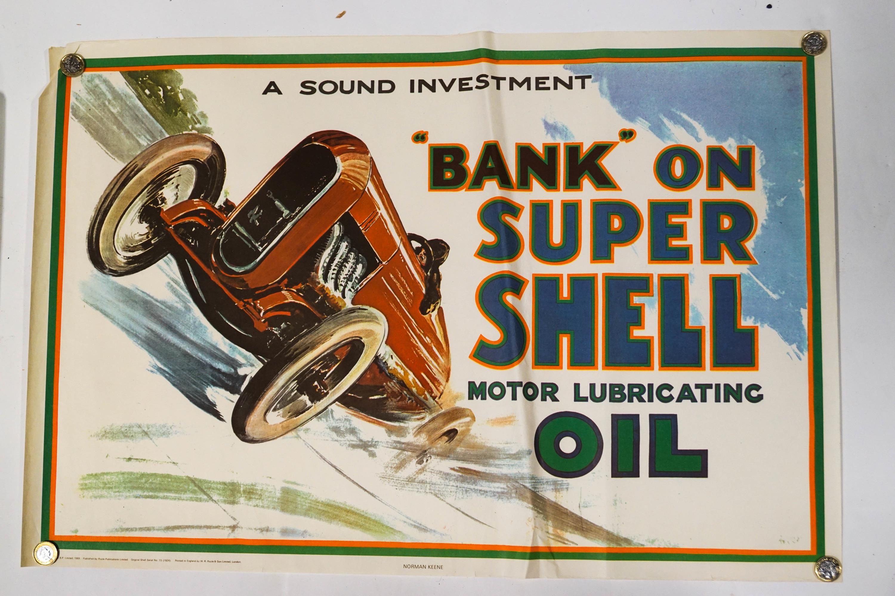 Six 1960s Shell Motoring Oil posters, reproduced from the 1920s & 30s ...