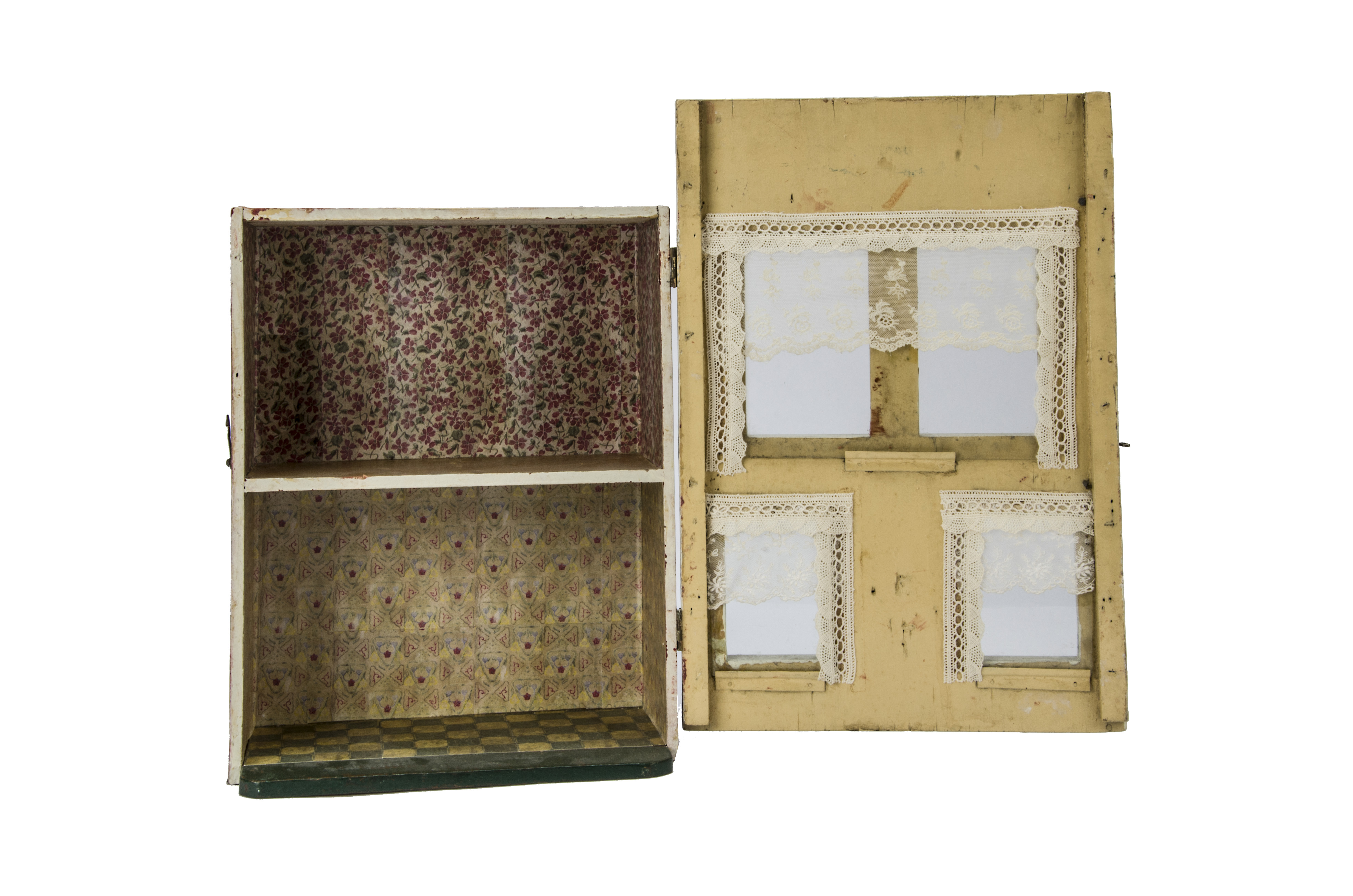 A G & J Lines small box-back Dolls' House, with central front door ...