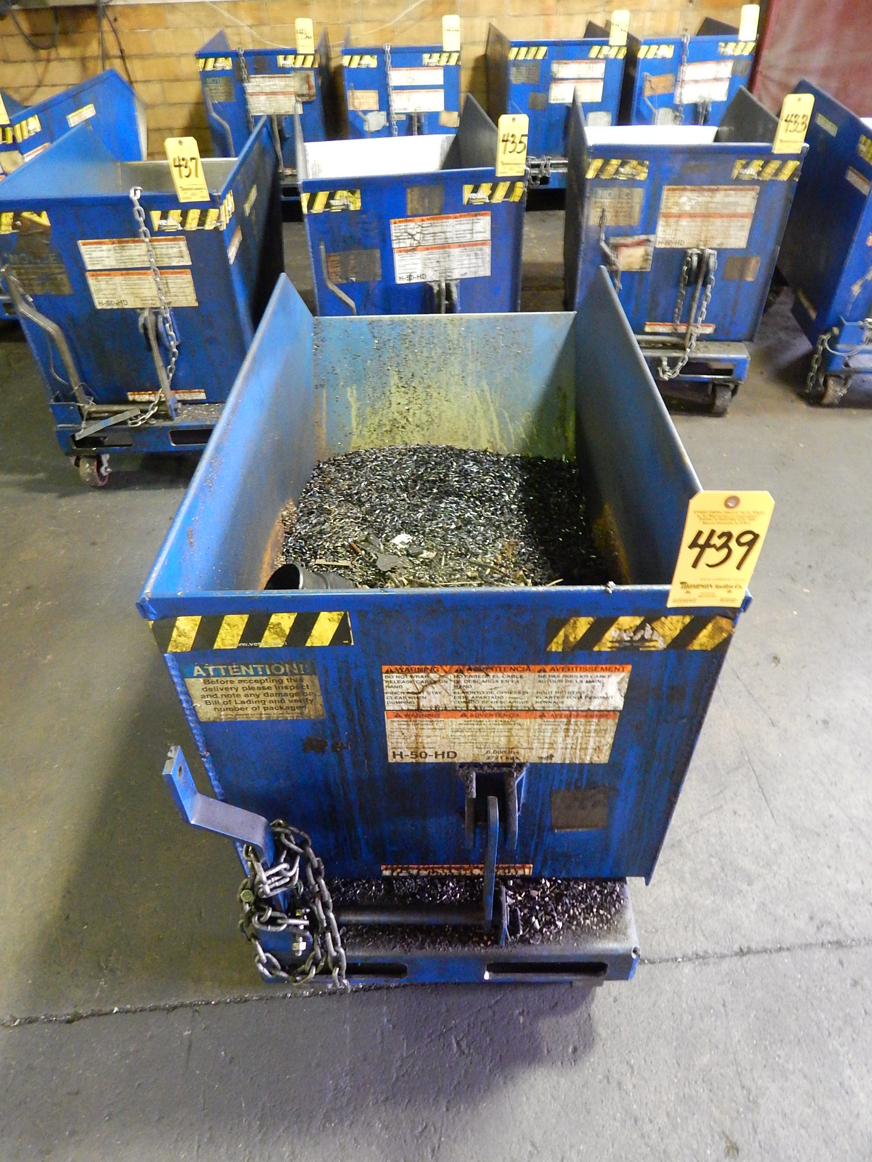 { Choice of lots: 438, 439 } Vestil Model H-50-D Self Dumping Chip ...