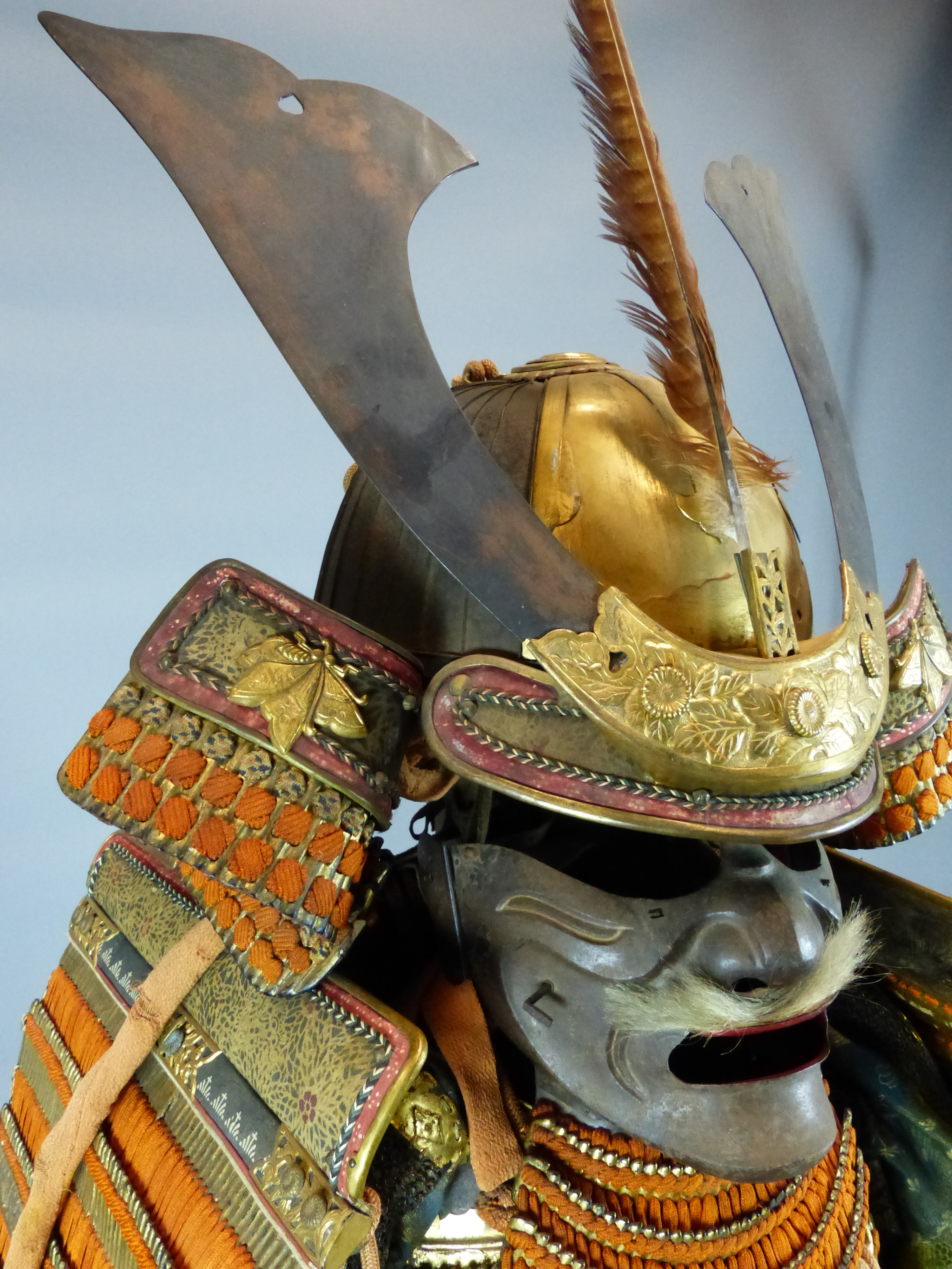 A GOOD JAPANESE ARMOUR- A Japanese orange laced o-yoroi or great armour ...