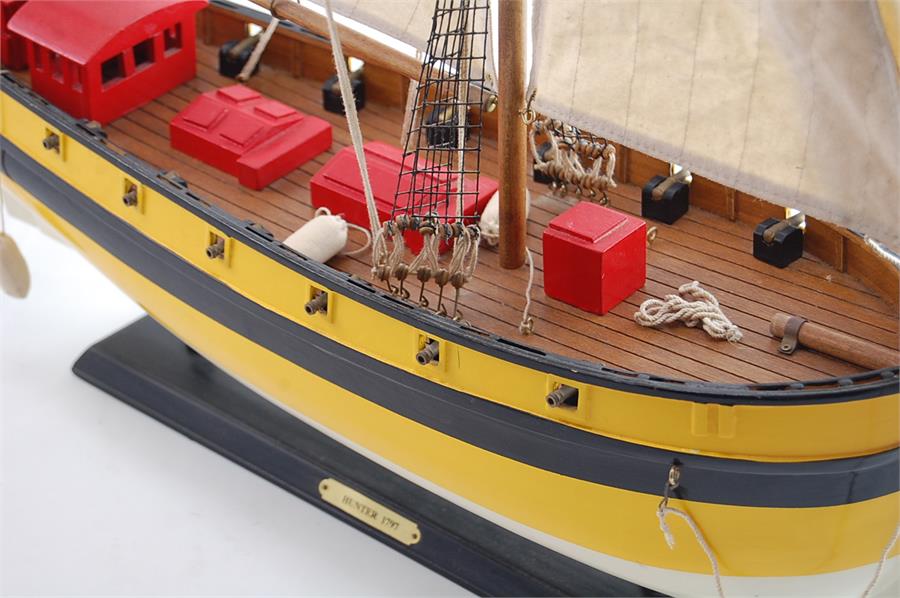 A Large Recent Wooden Model of the British Armed Cutter "HUNTER 1797 ...
