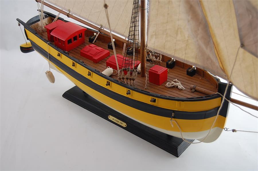 A Large Recent Wooden Model of the British Armed Cutter "HUNTER 1797 ...