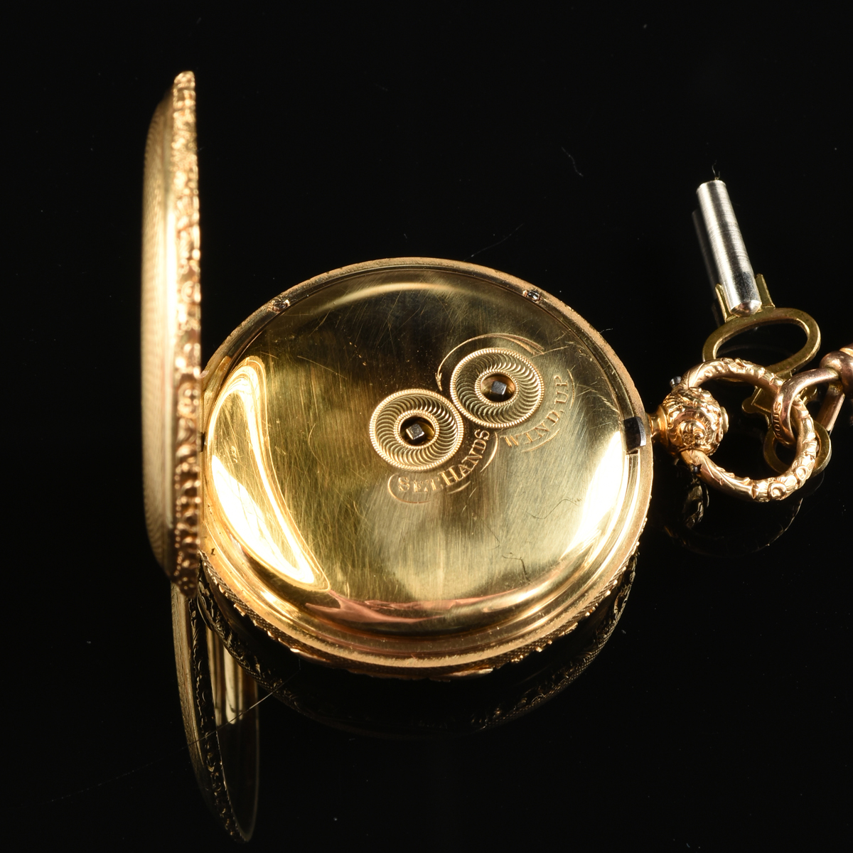 AN 18K YELLOW GOLD KEY WIND FULL HUNTER POCKET WATCH, JOHN HARRISON ...