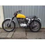 A TriBSA 650cc twinshock scrambler, red and aluminium. The combination ...