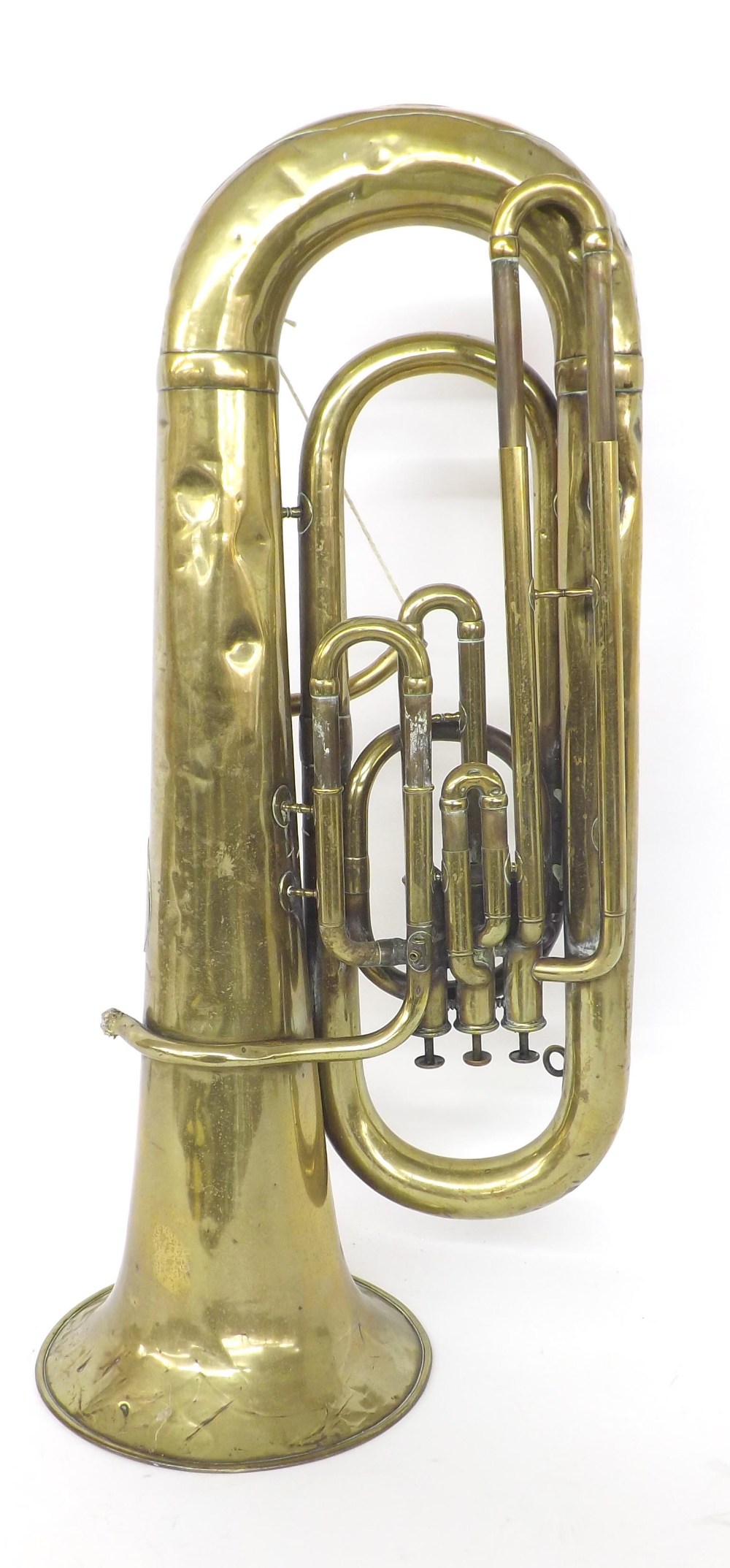 Late 19th century brass three valve Eb bass/bombardon, probably French ...