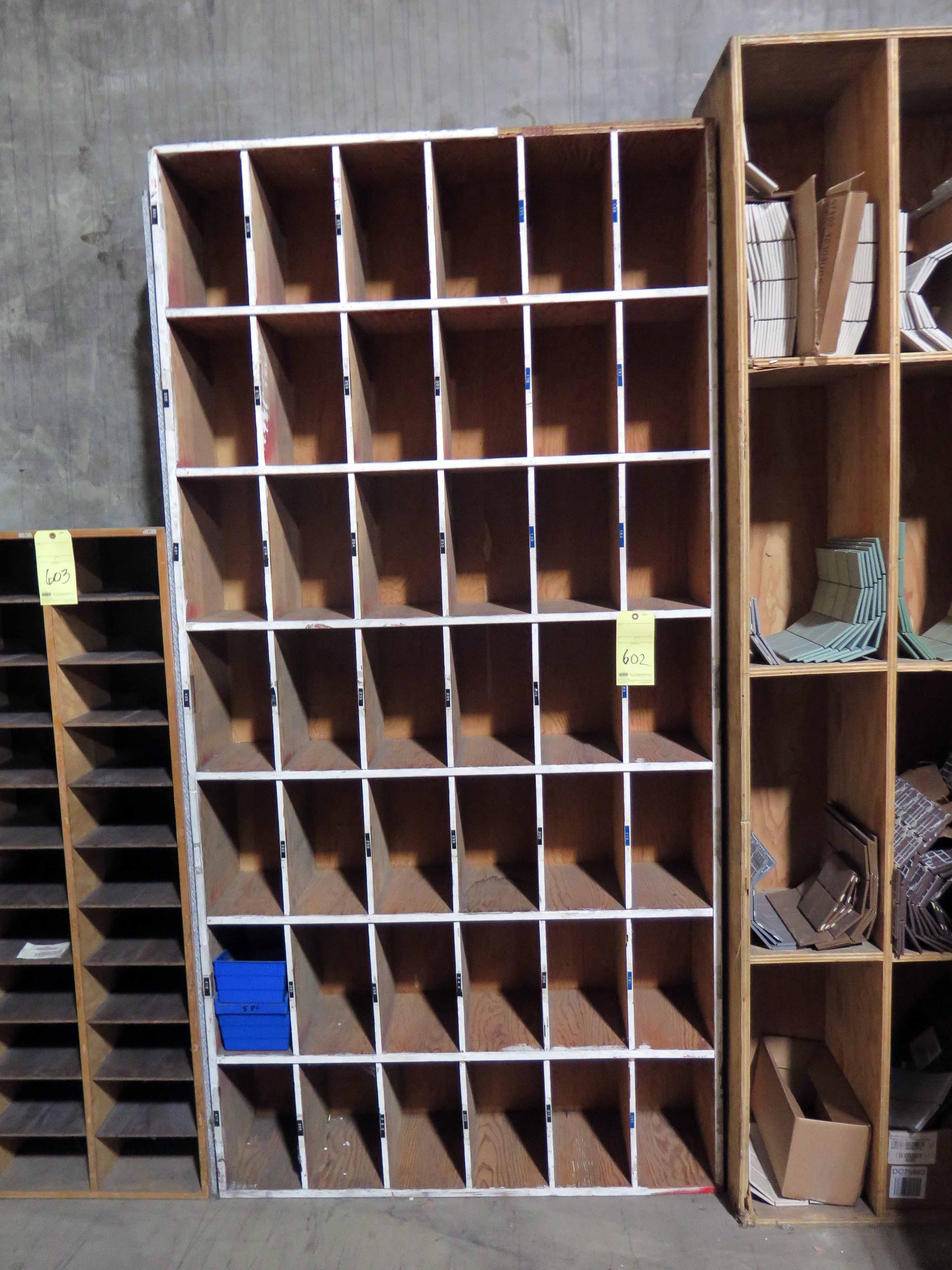 WOODEN SAMPLE RACK, approx. 9' ht.