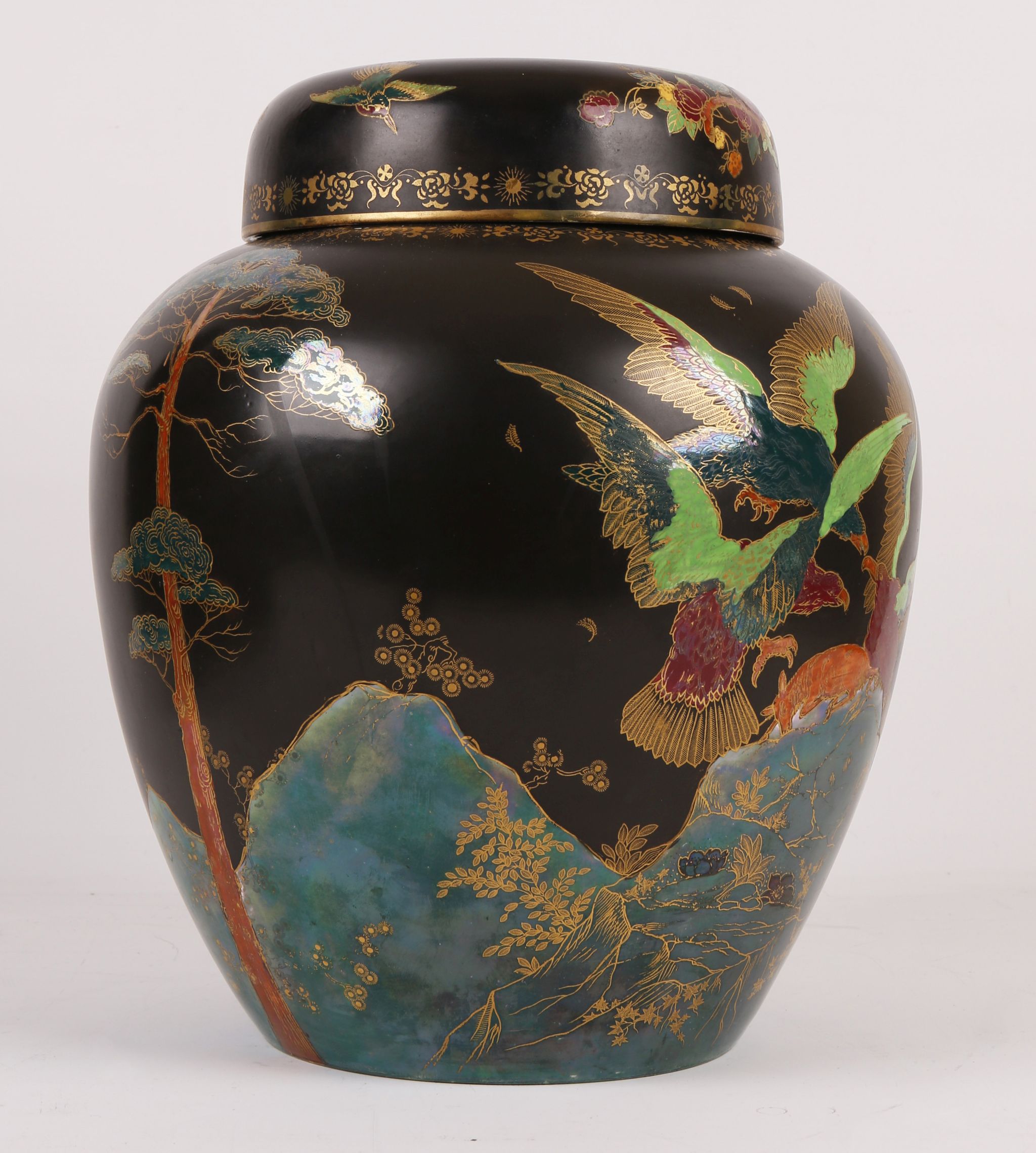 A rare, large Crown Devon Fieldings ginger jar and cover, circa 1920 ...