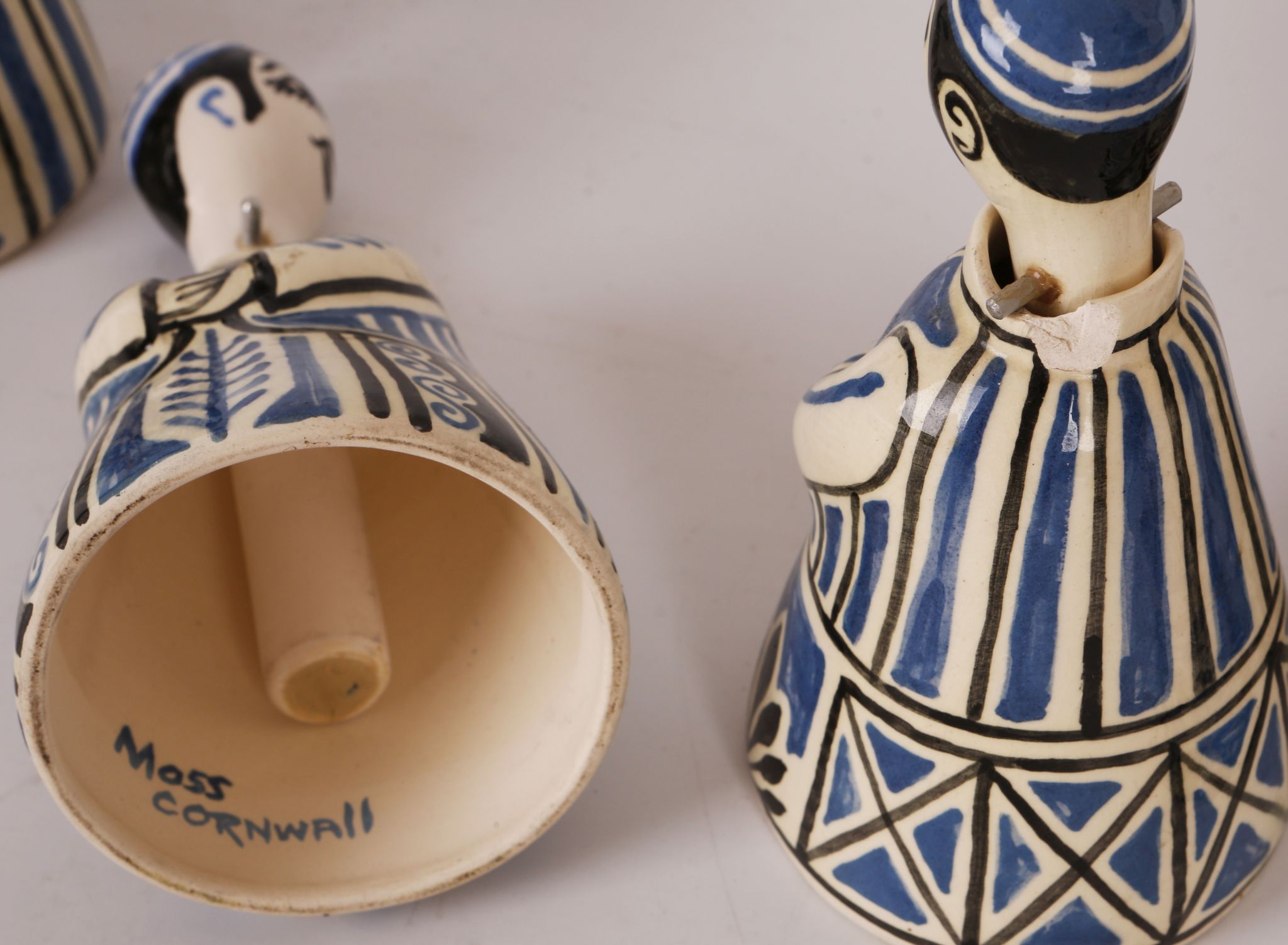 Bernard Moss for Moss Pottery Mevagissey, Cornwall, a set of five ...