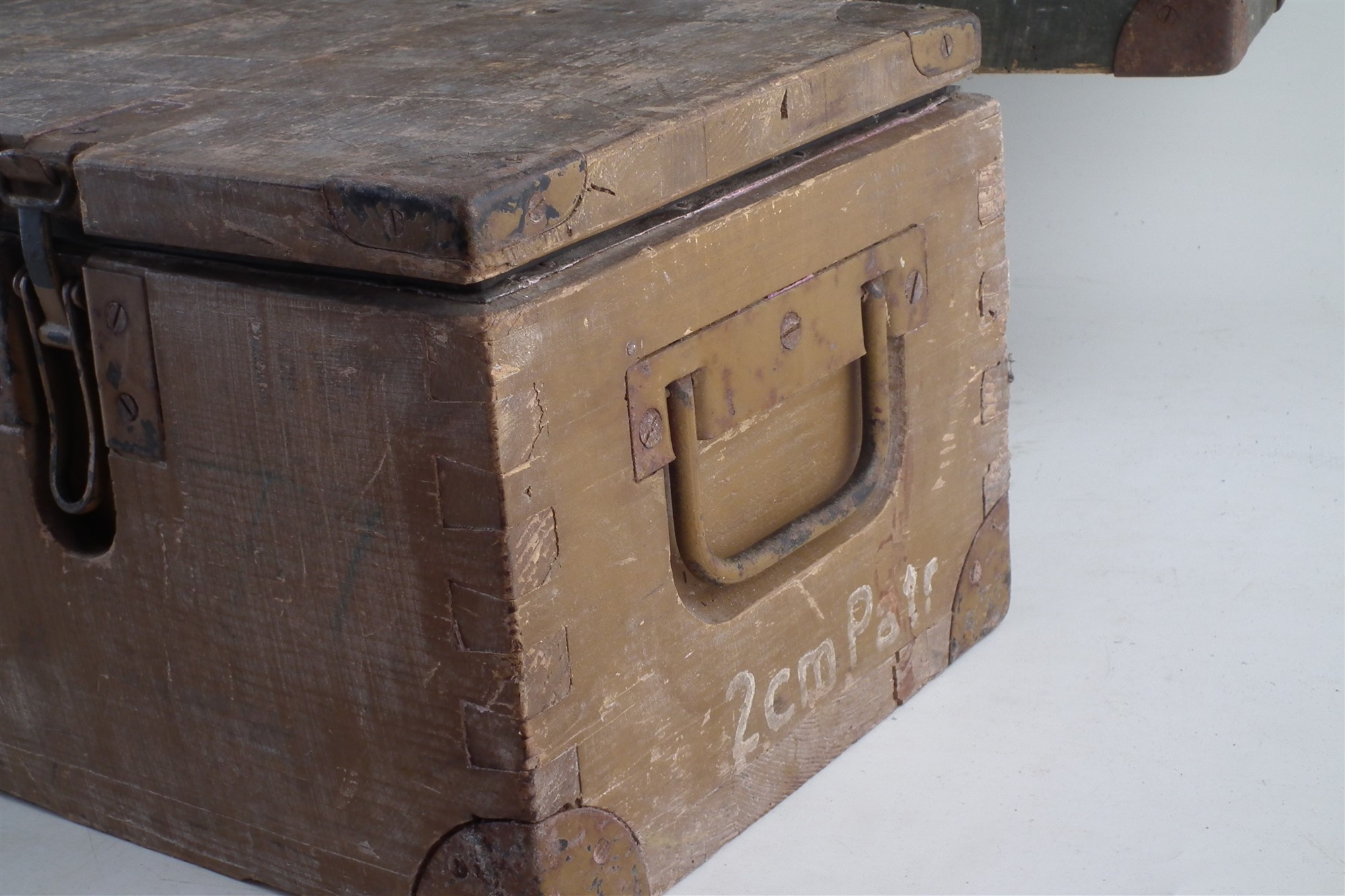 Two German WW2 wooden ammunition crates for 2cm flak rounds, one dated ...