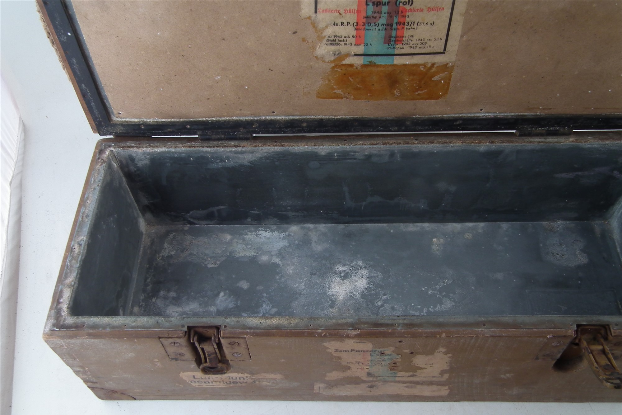 Two German WW2 wooden ammunition crates for 2cm flak rounds, one dated ...