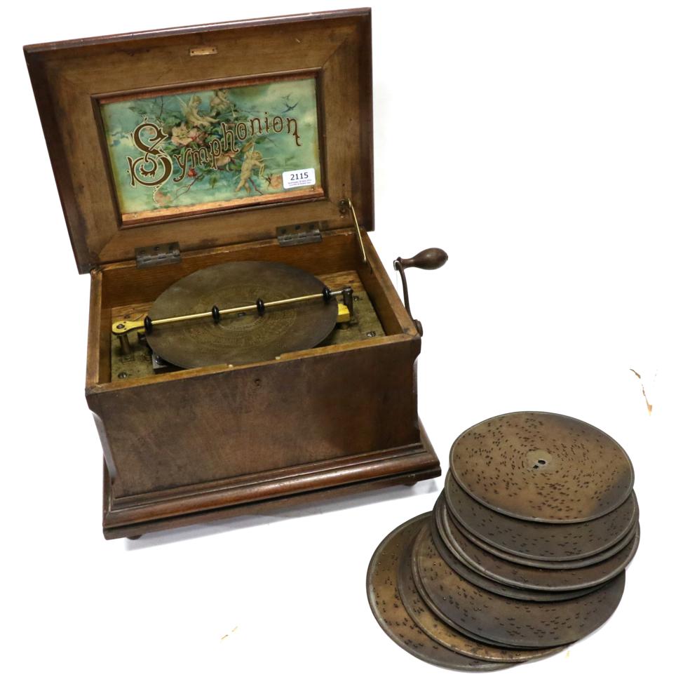 Symphonium Disc Music Box playing 8 1/4'' discs, with twin combs ...