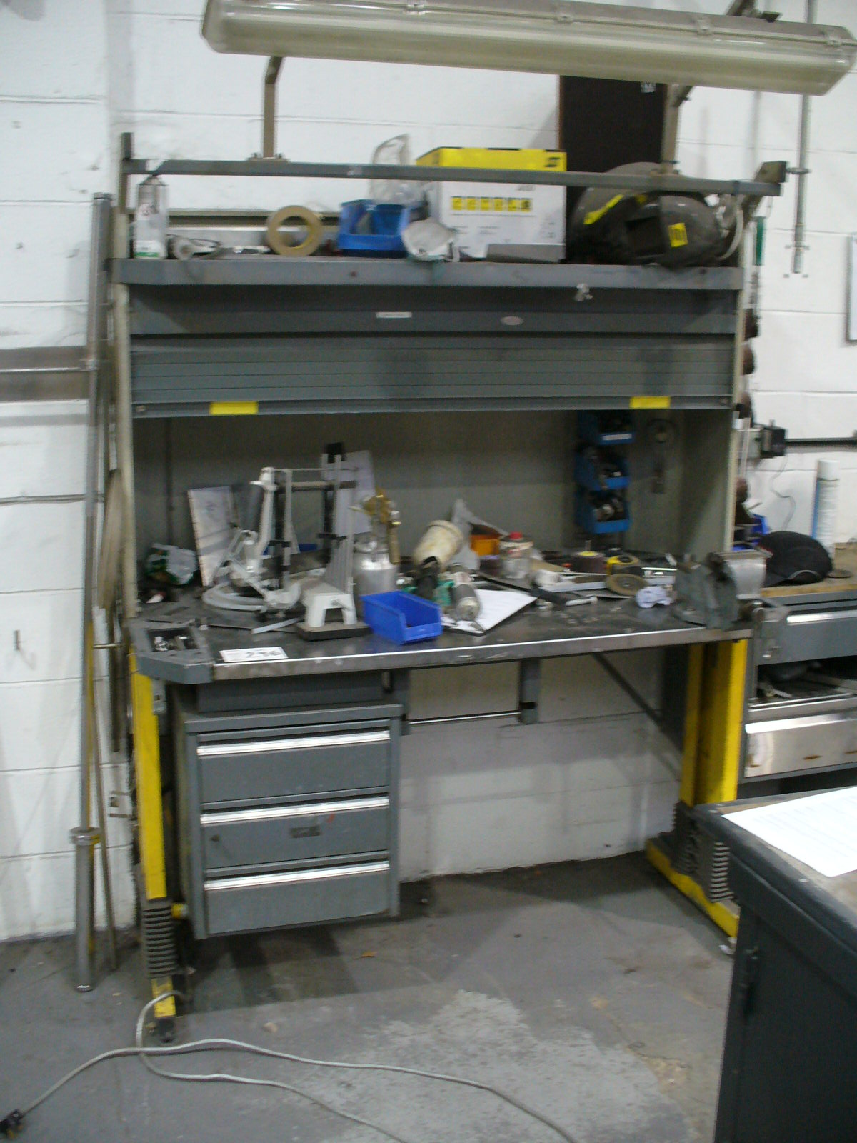 Dexion WORKBENCH with light, Record 3 VICE, 3 drawers 1500 x 800 x 2140mm