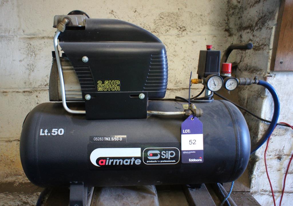 SIP Airmate Receiver Mounted Air Compressor, 2.5HP, 50Ltr Tank