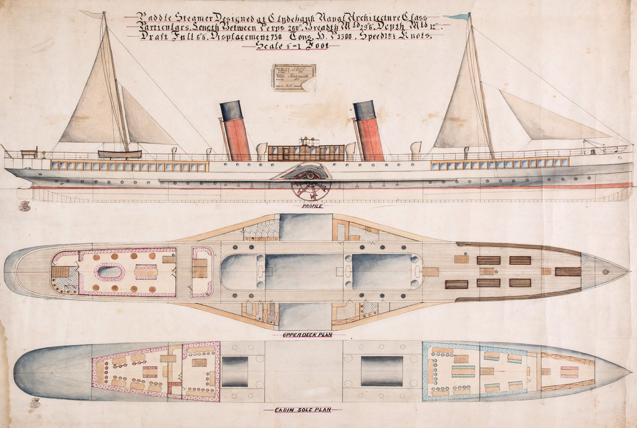 Naval Architecture.- - Paddle Steamer Designed at Clydebank Naval ...