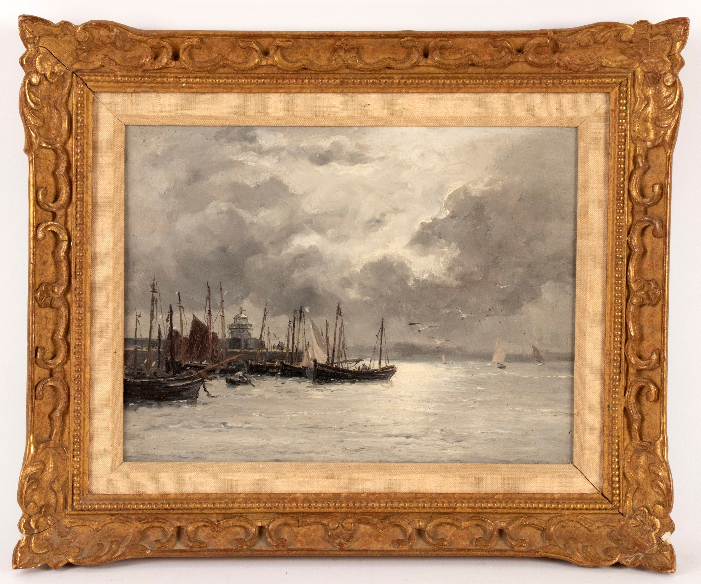 Emile Louis Vernier (French 1829-1887)/The Lighthouse, St Ives/oil on ...