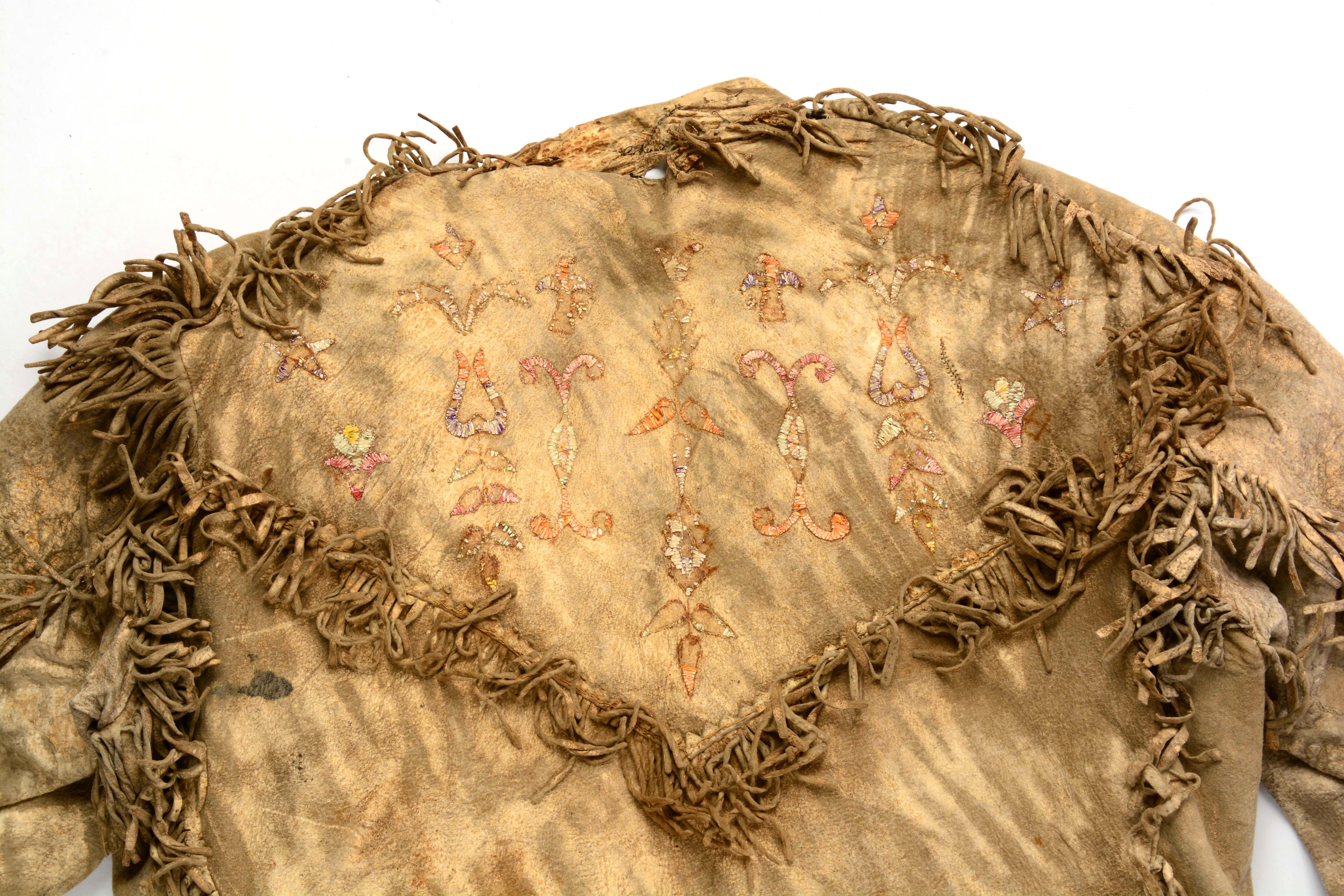 Buckskin Hunting Shirt or Frock with Quillwork, ca. 1840s-1850s Early ...