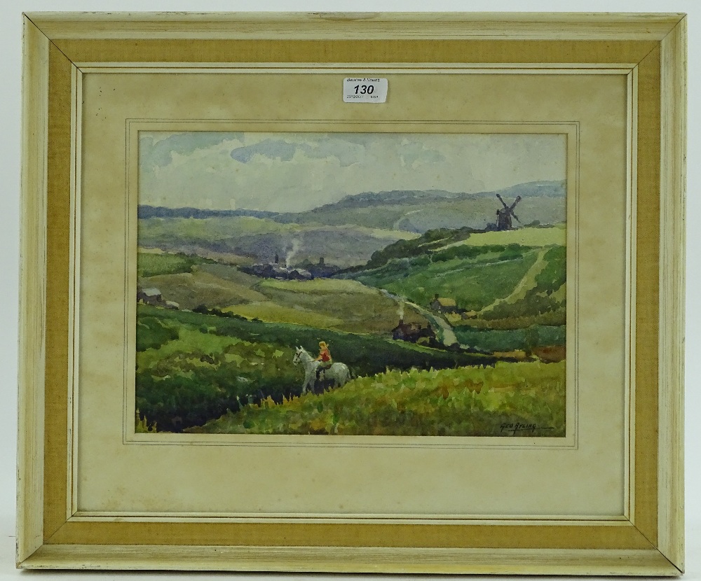 George Ayling, watercolour, landscape, signed, 10.5'' x 14.5'', framed.