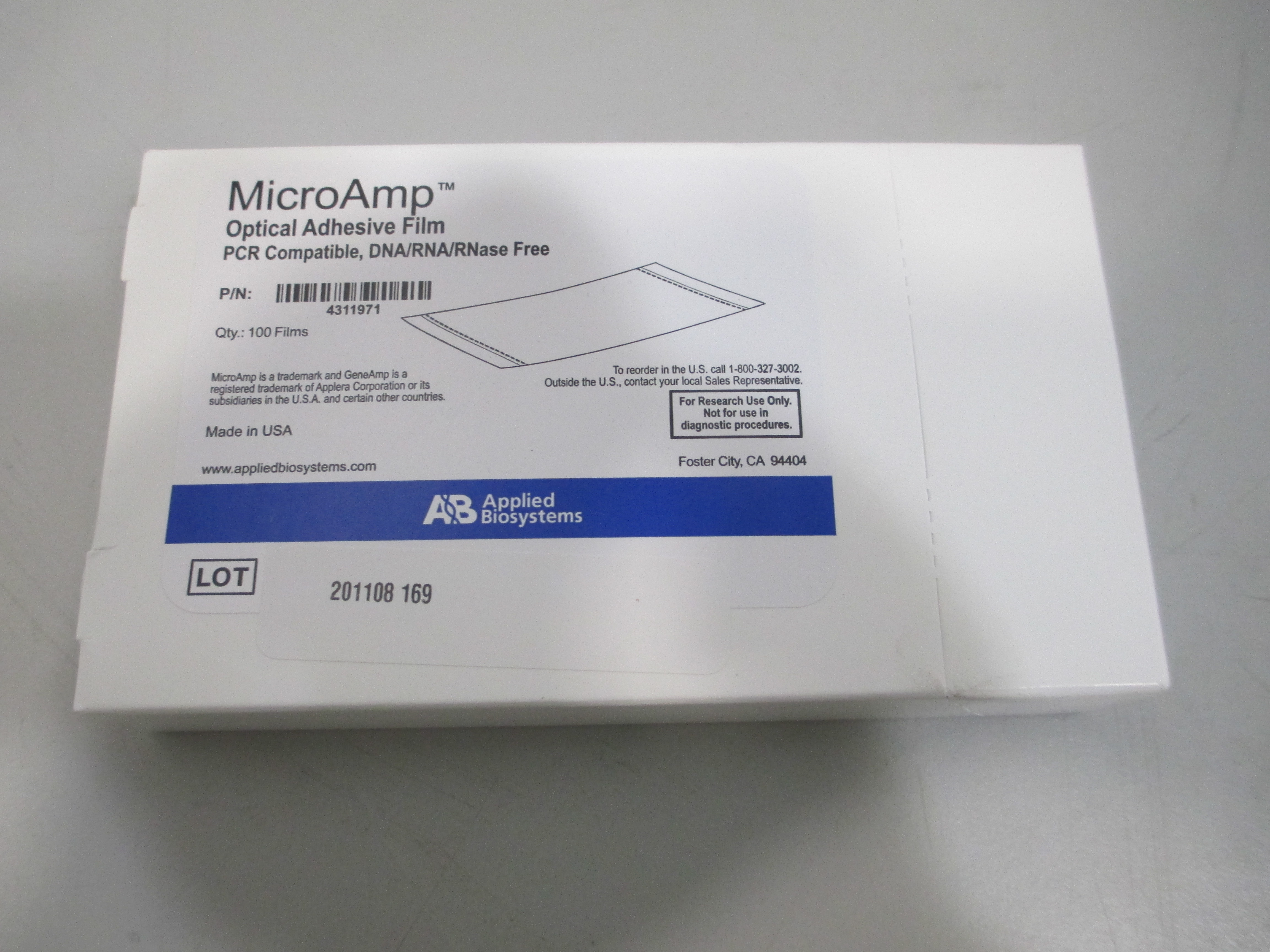 MicroAmp Optical Adhesive Film, (25) 100 Packs
