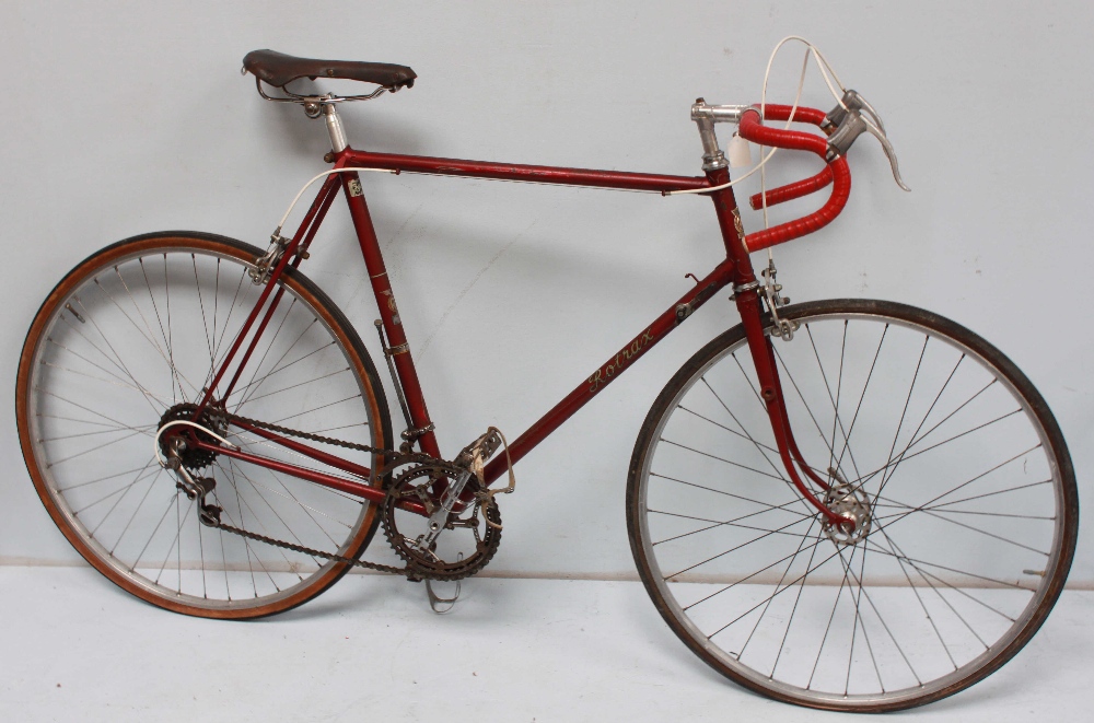 ROTRAX ROAD BIKE in burgundy. Reynolds tubing with ornate lug-work ...
