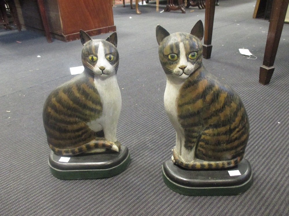 A group of four hand-painted "cat" dummy boards, life size, all ...