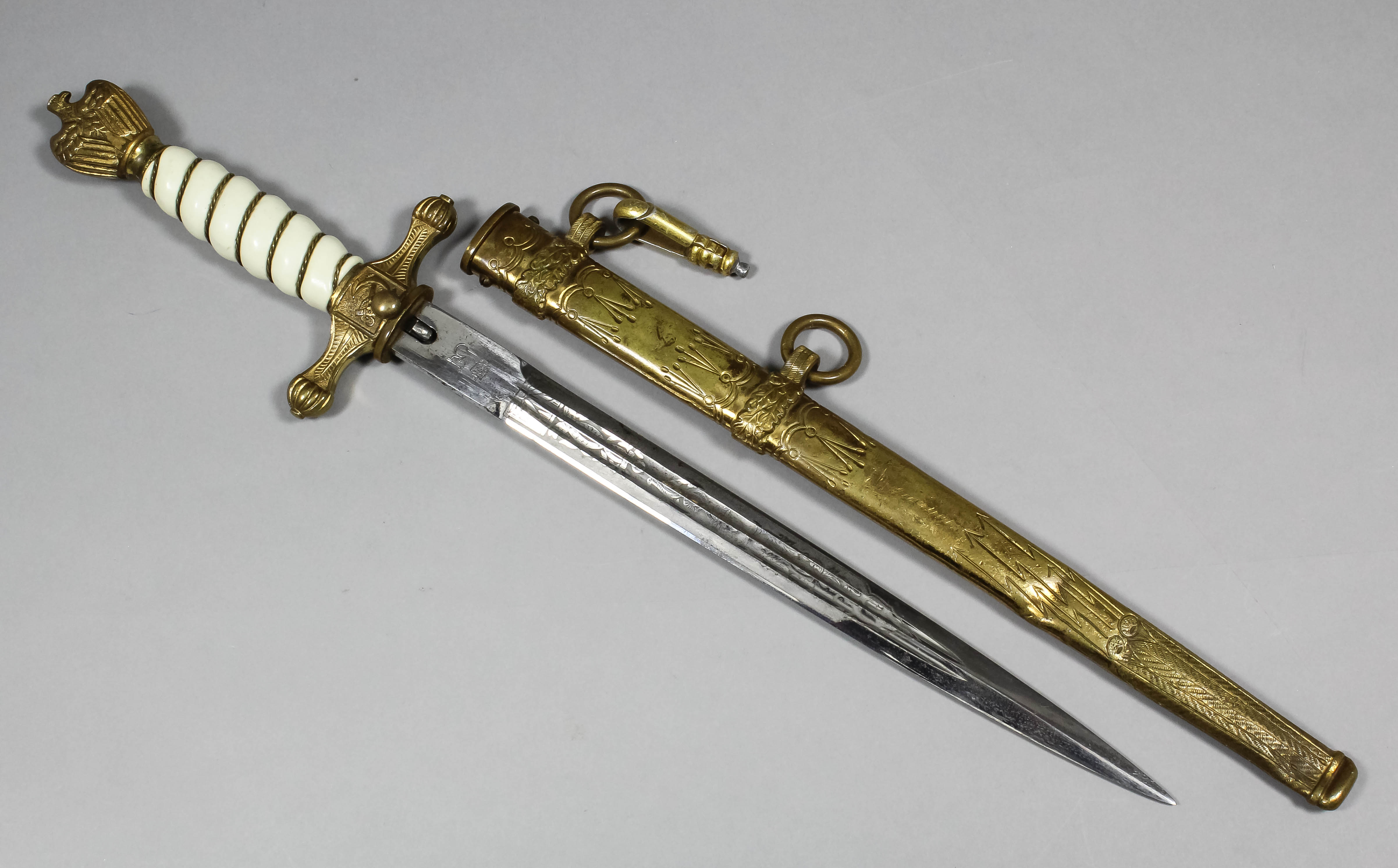 A World War II (post 1941) German Naval dress dagger, the 10ins ...
