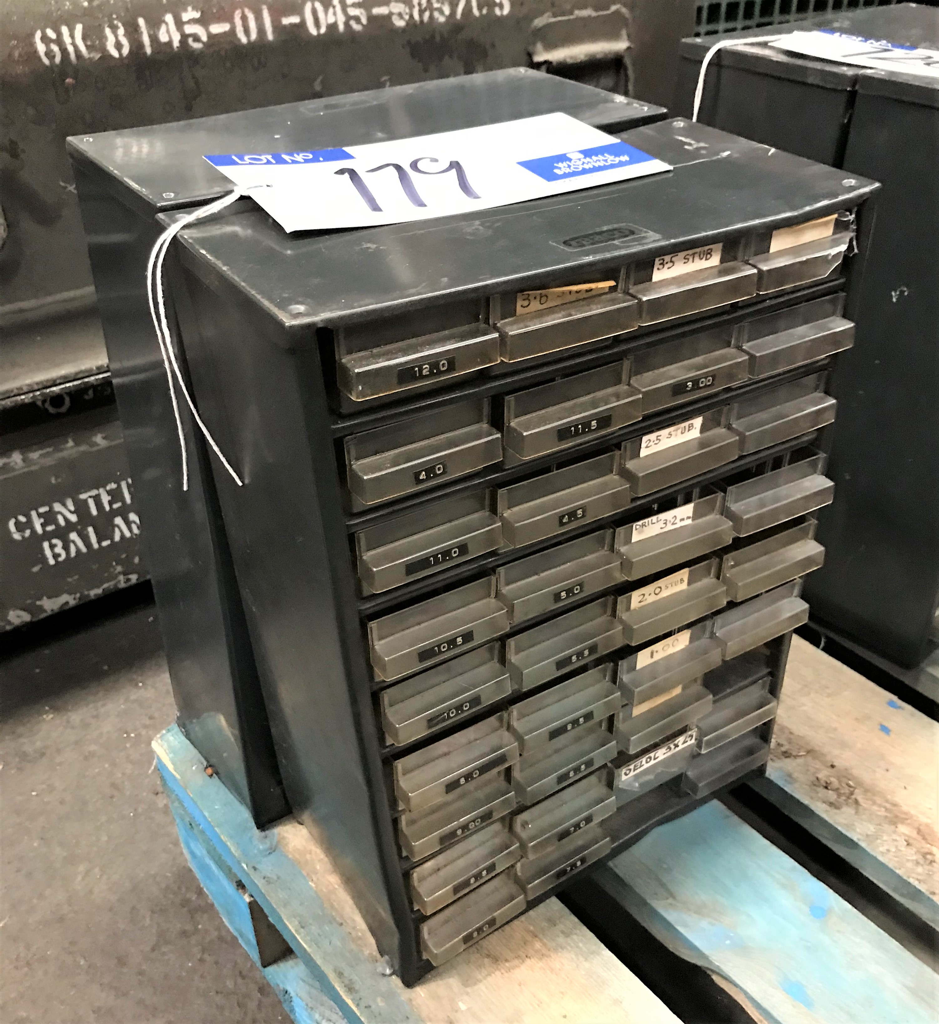 2-36 drawer Parts Cabinets, 12in x 6in x 17in h.