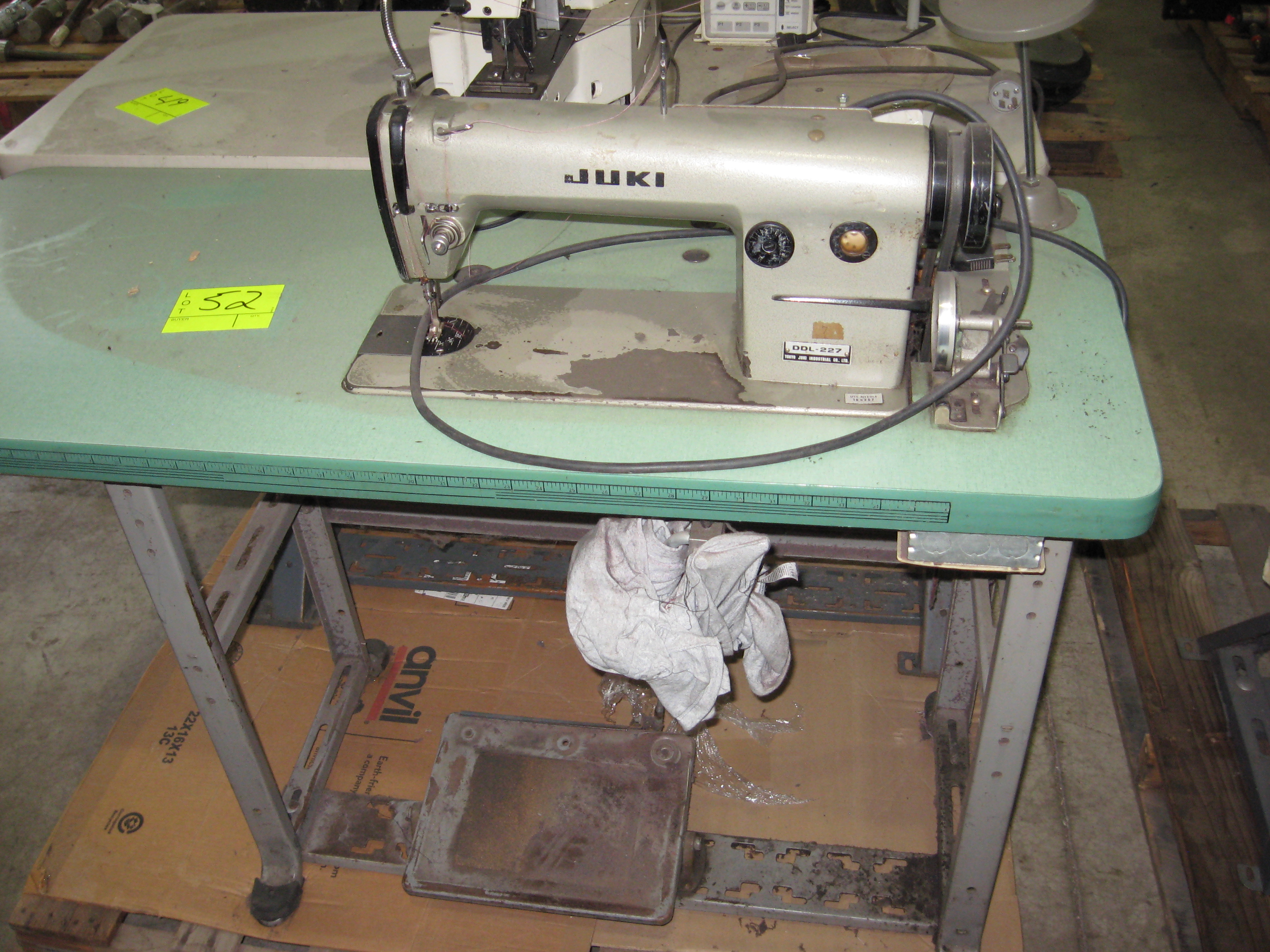 Juki sewing machine, model DDL 227. Item is in used condition.