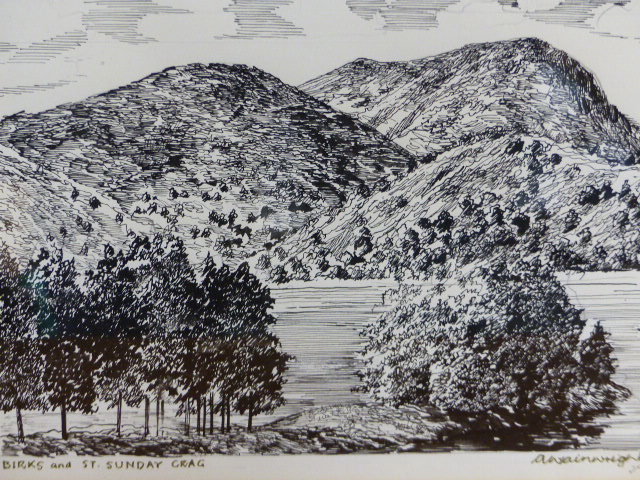 ALFRED WAINWRIGHT. (1907-1991) (ARR) BIRKS AND ST.SUNDAY CRAG, A SIGNED ...