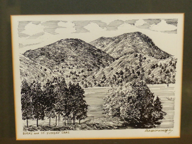 ALFRED WAINWRIGHT. (1907-1991) (ARR) BIRKS AND ST.SUNDAY CRAG, A SIGNED ...